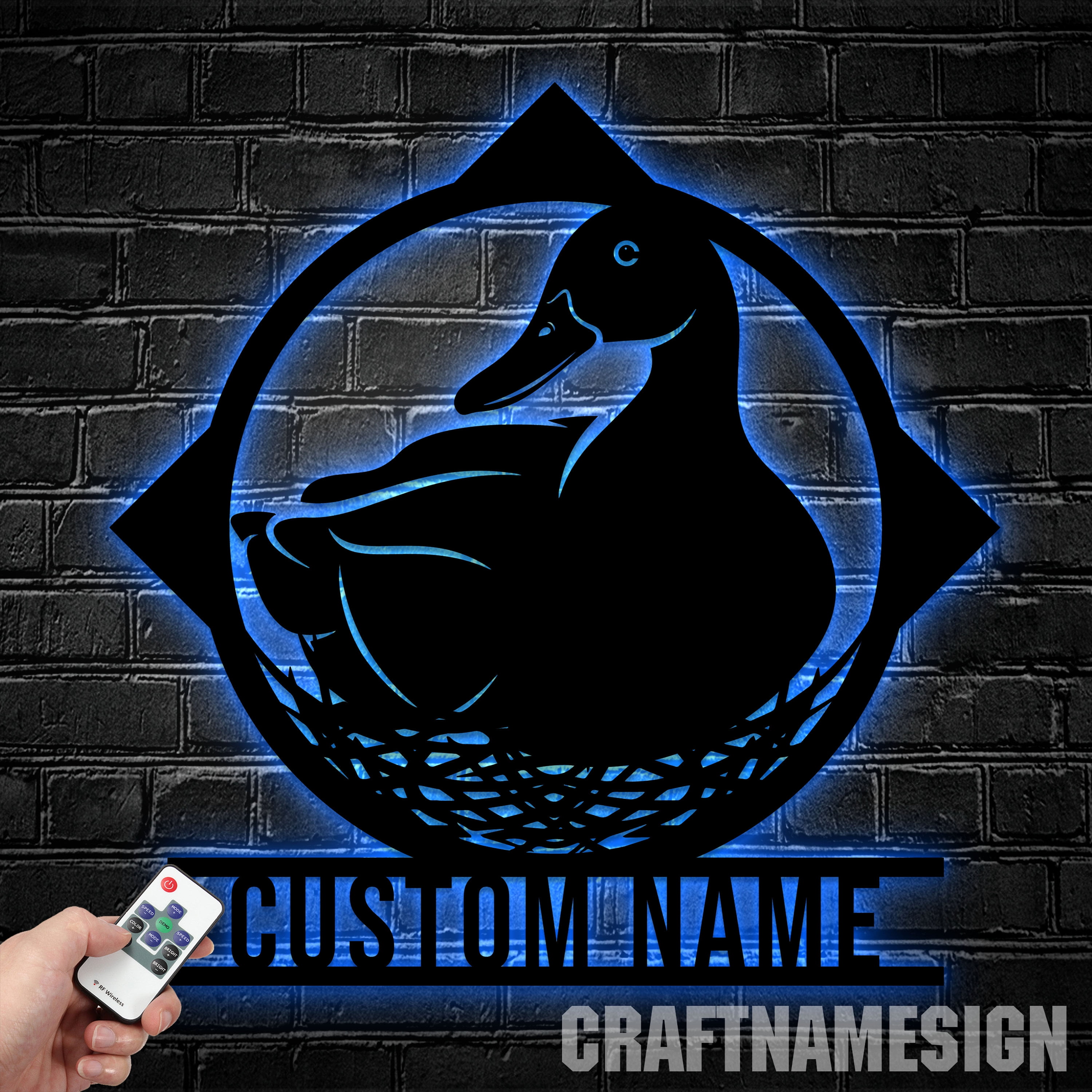 Craftnamesign Personalized Duck Coop Metal Wall Art LED Light, Custom ...