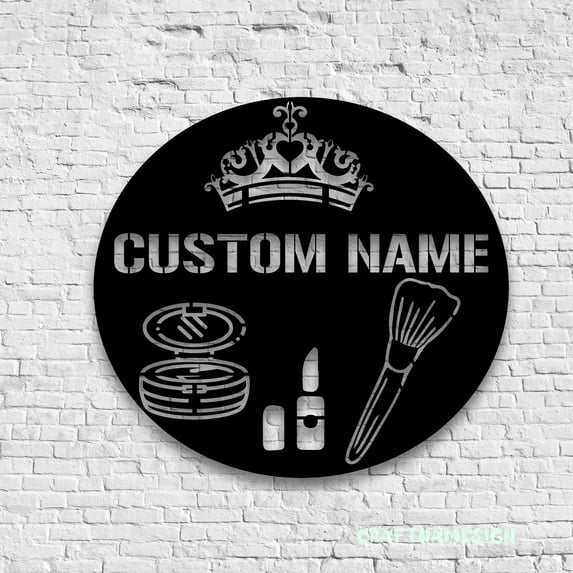 Craftnamesign Custom King Beauty Salon Metal Wall Art LED Light, Custom ...