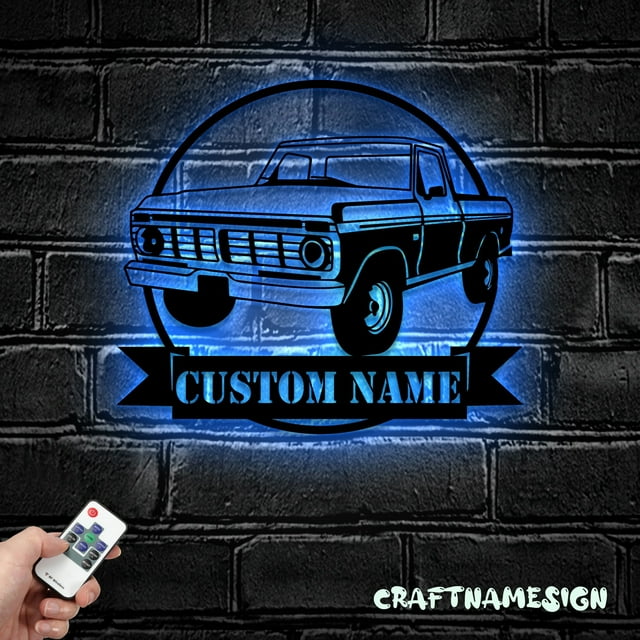 Craftnamesign Personalized Muscle Car Silhouette Custom Wall Art Led ...