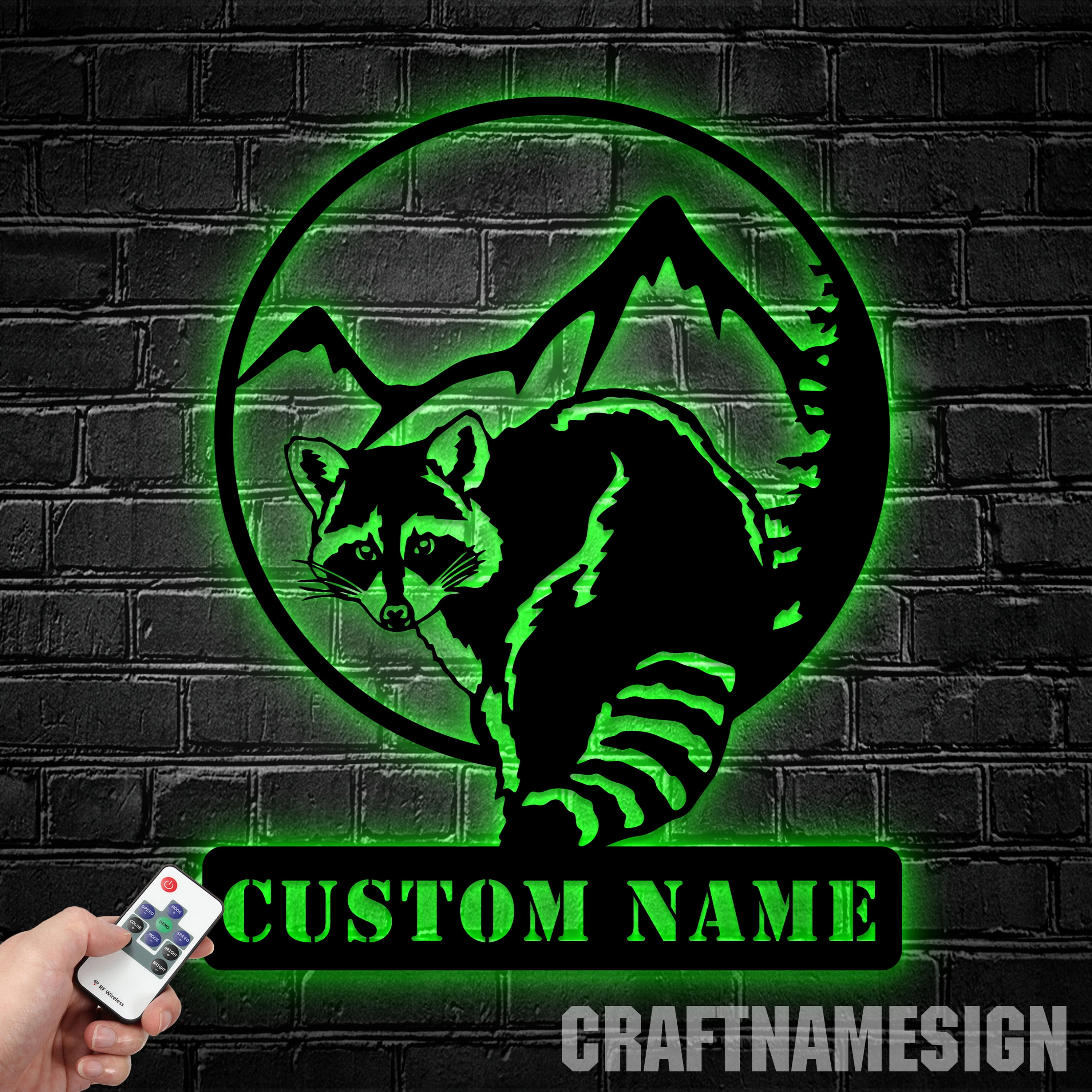 Craftnamesign Personalized Raccoon Mountain Metal Wall Art, Custom ...