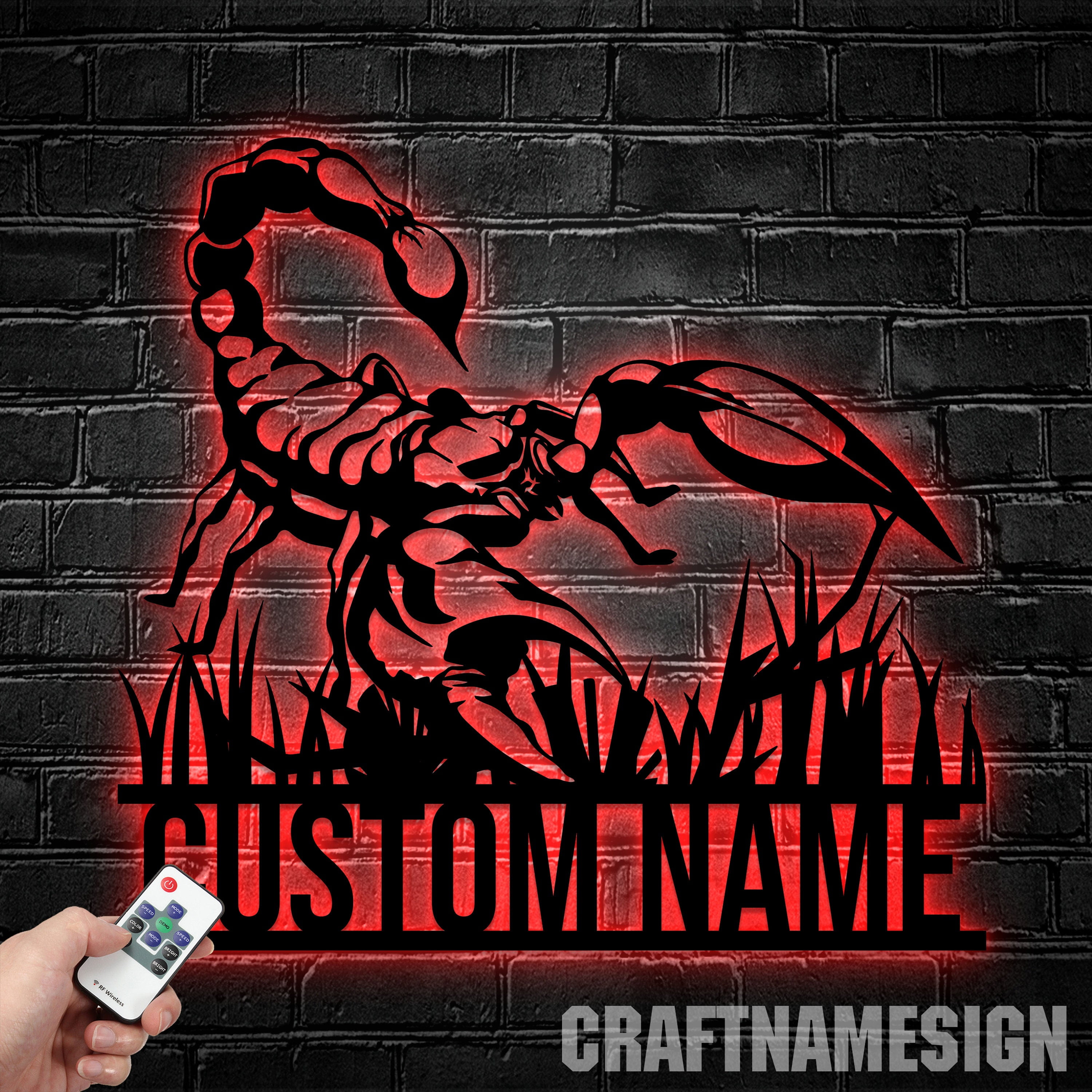 Craftnamesign Personalized Scorpion Metal Wall Art LED Light, Custom ...