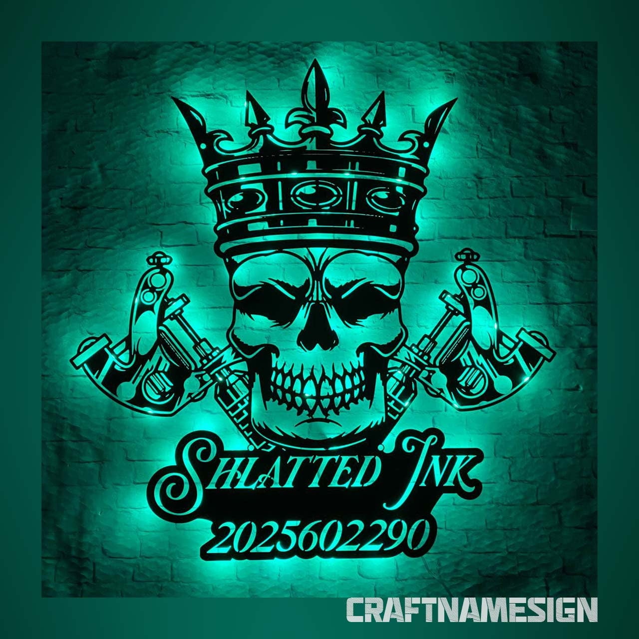 Craftnamesign Personalized Skull Tattoo Artist Metal Sign, Custom ...
