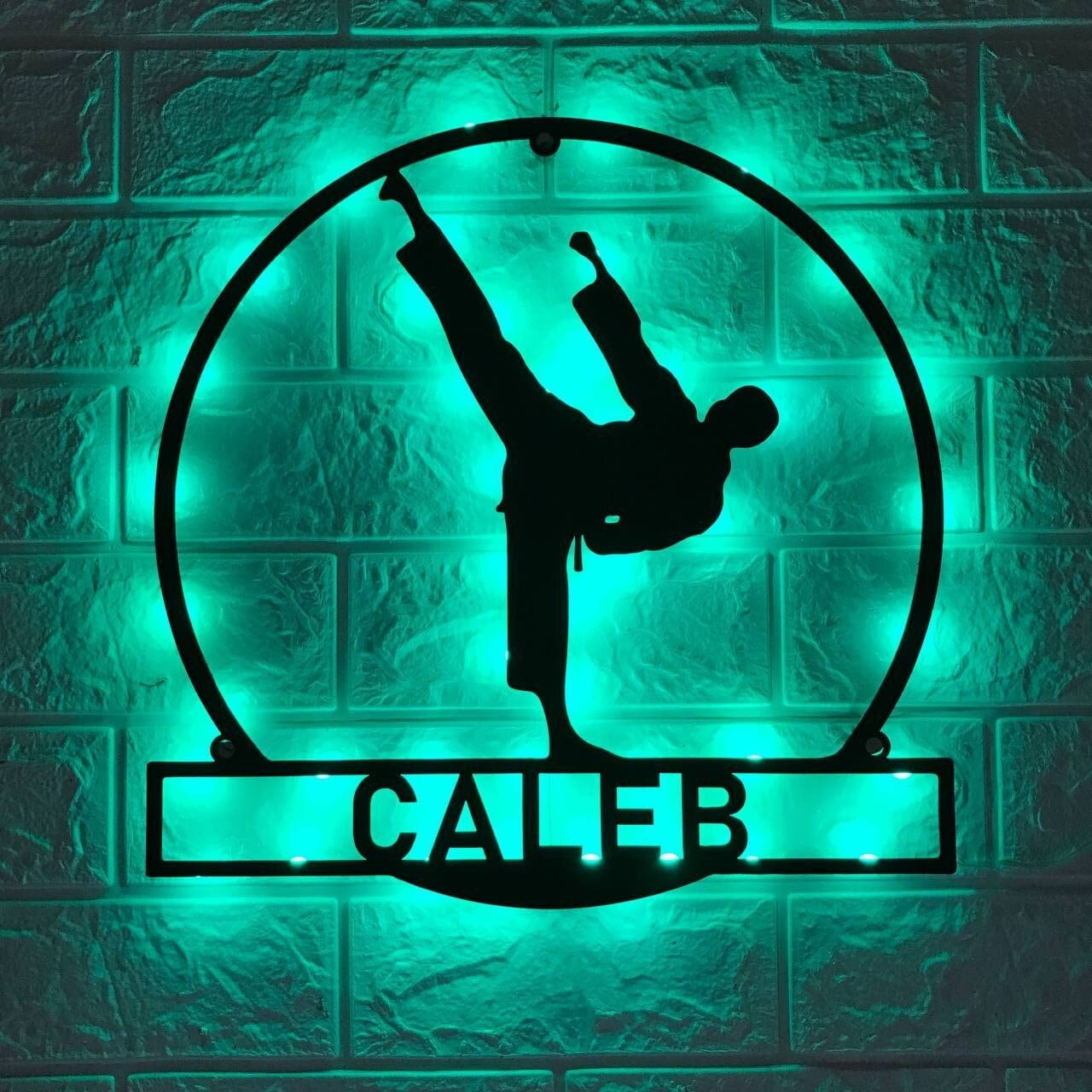 Craftnamesign Custom Kid Karate Martial Arts Metal Wall Art LED Light ...