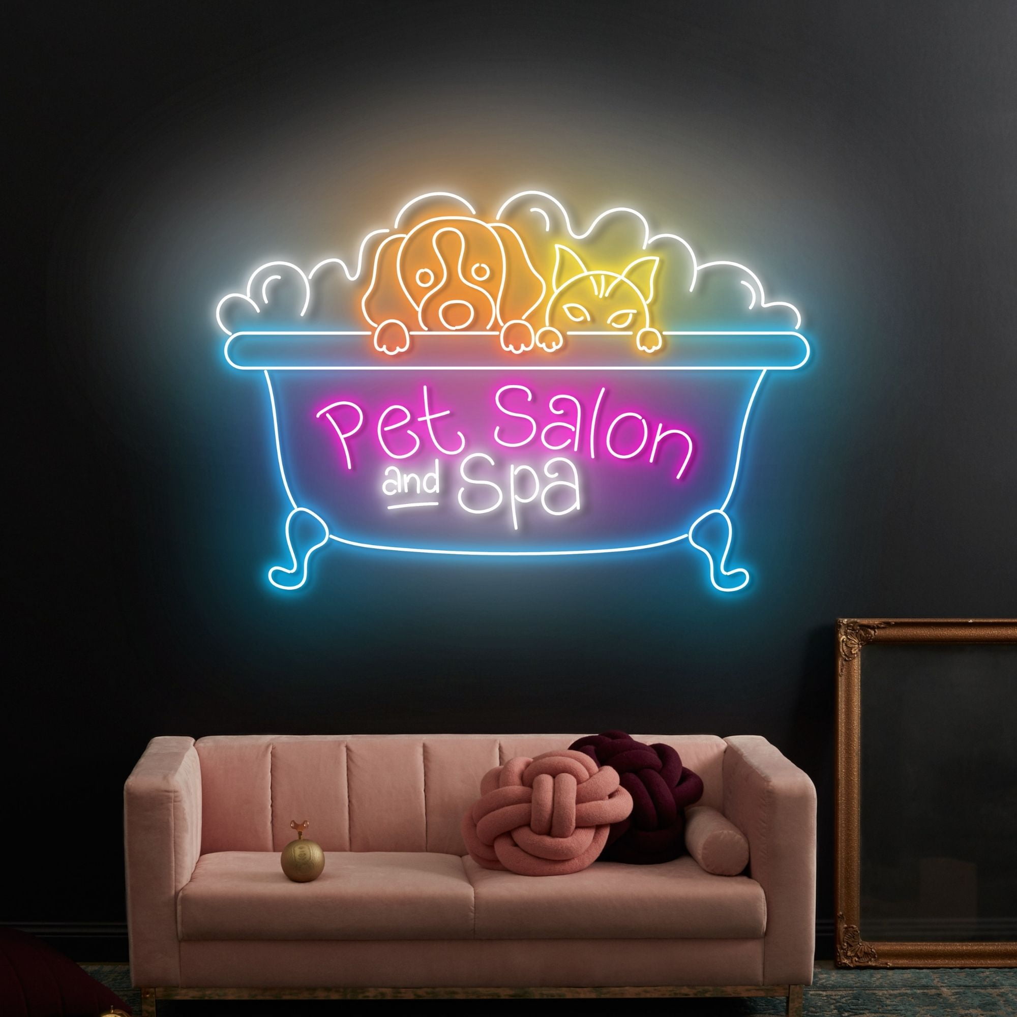 Craftnamesign Pet Salon And Spa Neon Light, Pet Salon Led Light, Open ...