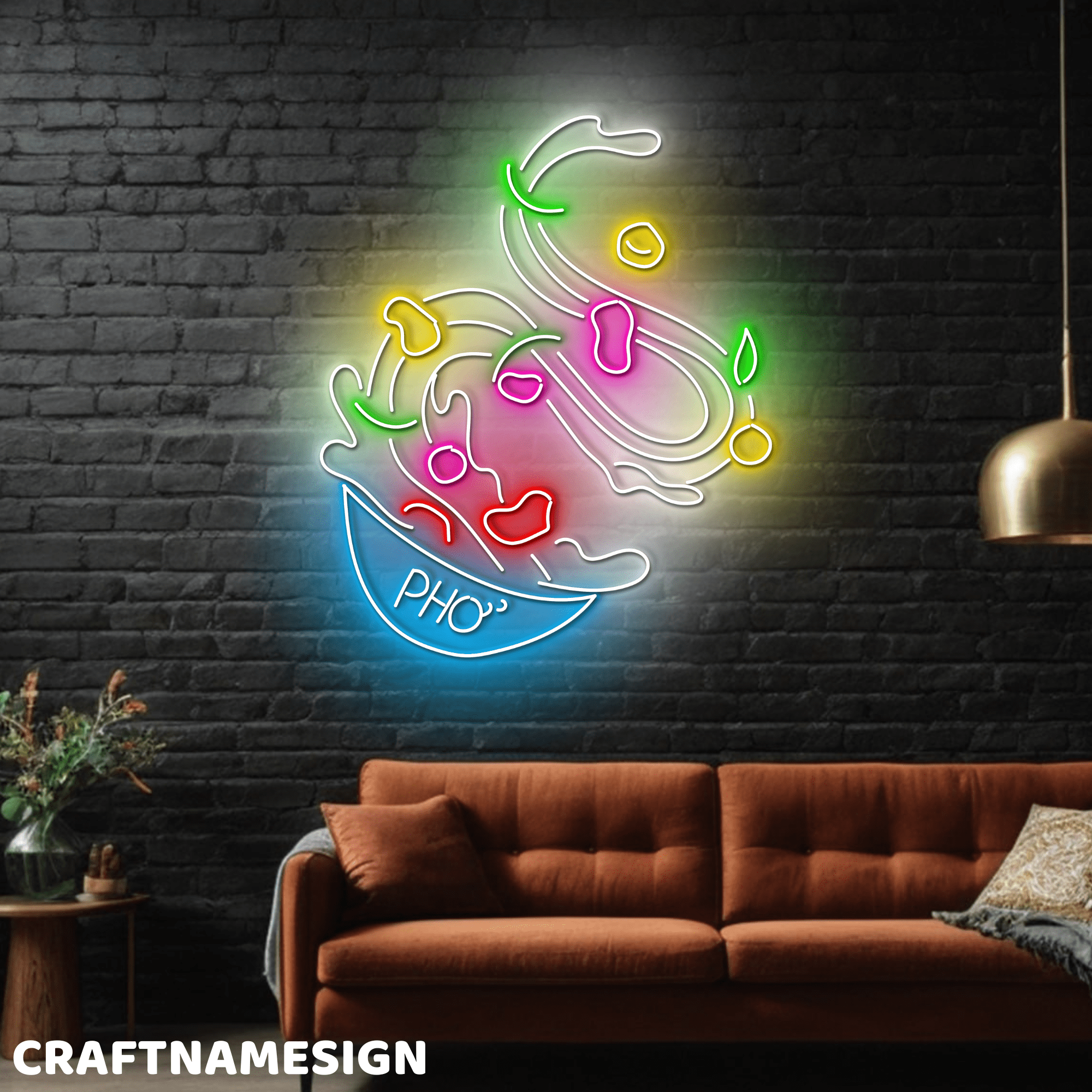 Craftnamesign Pho Artwork Neon Sign, Restaurant Wall Art, Vietnamese ...
