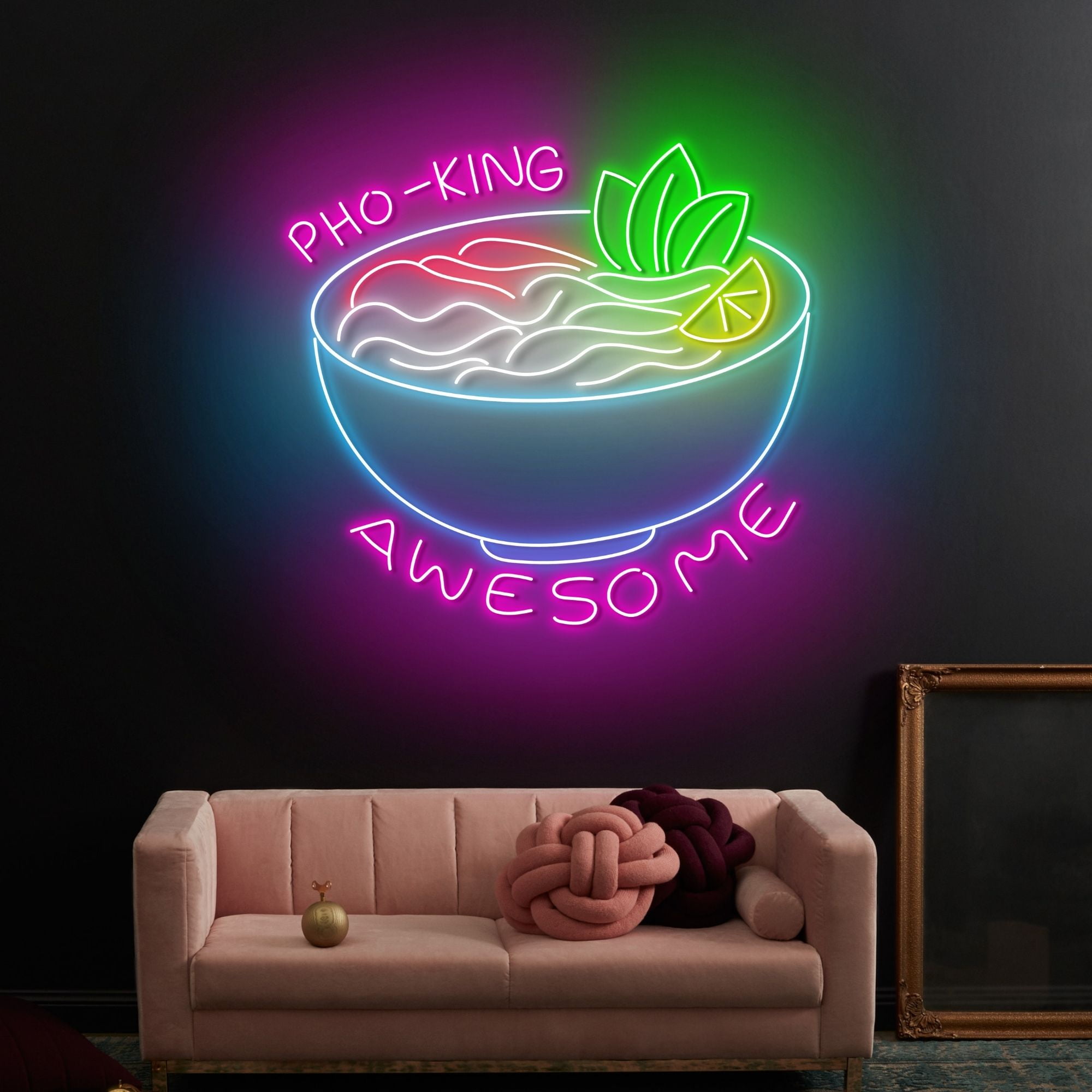 Craftnamesign Pho King Awesome Led Sign Board, Pho King Neon Light, Pho ...