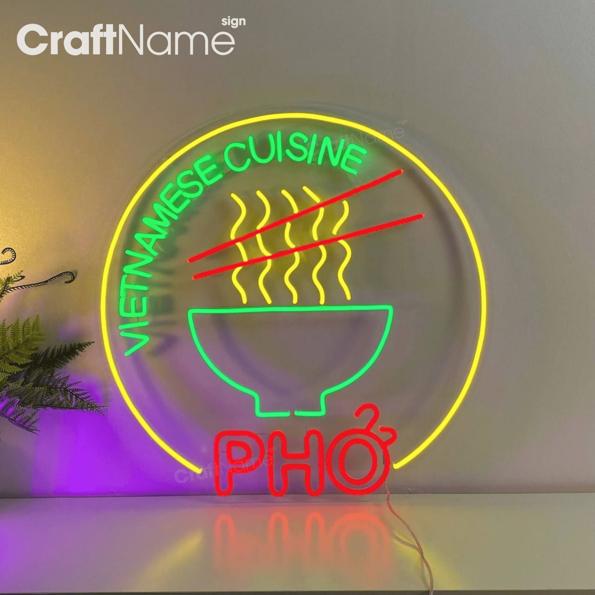 Craftnamesign Pho Led Light for Vietnamese Pho Restaurant Wall Art, Vietnamese Food Shop Wall ...