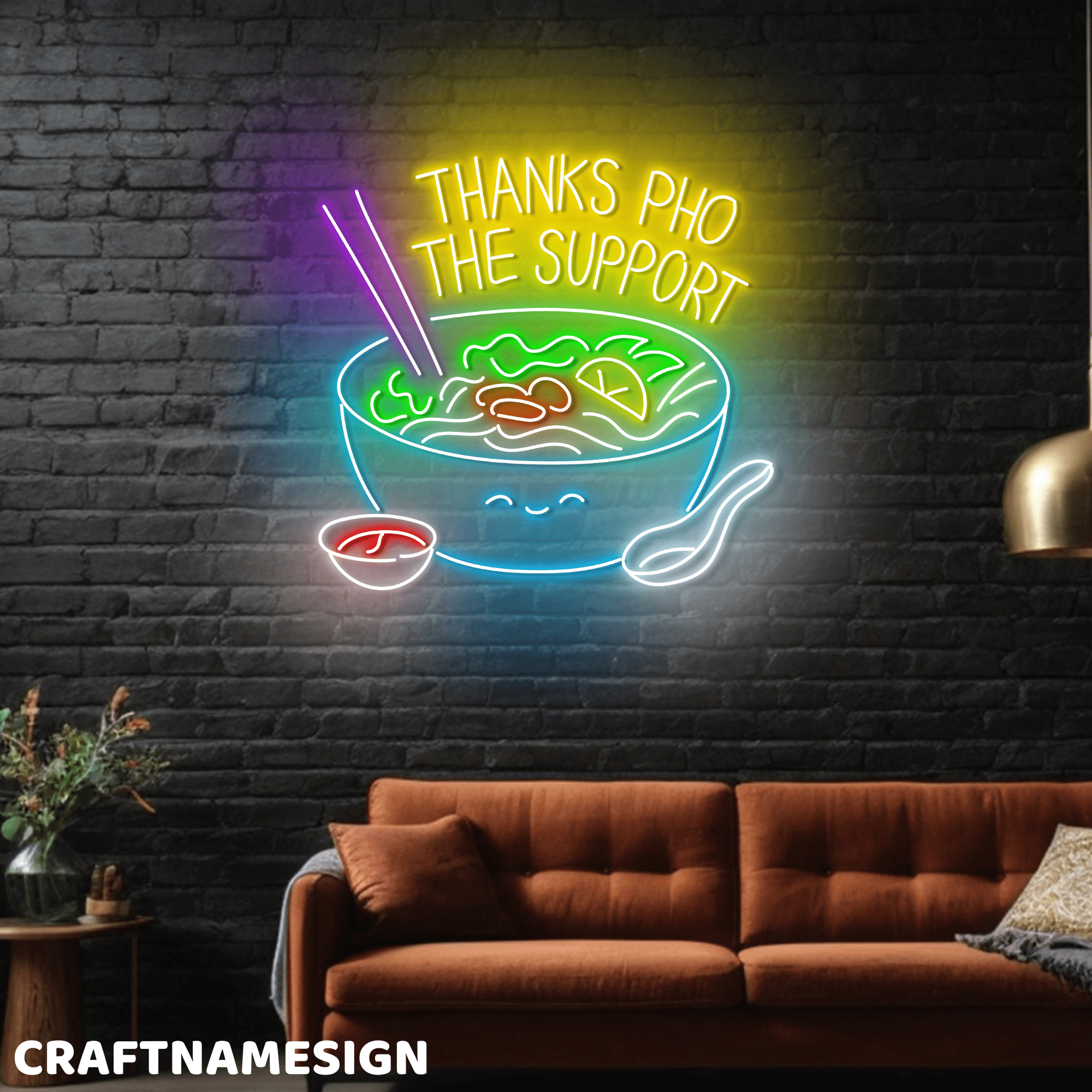Craftnamesign Pho Neon Light, Vietnamese Food LED For Restaurant Wall ...