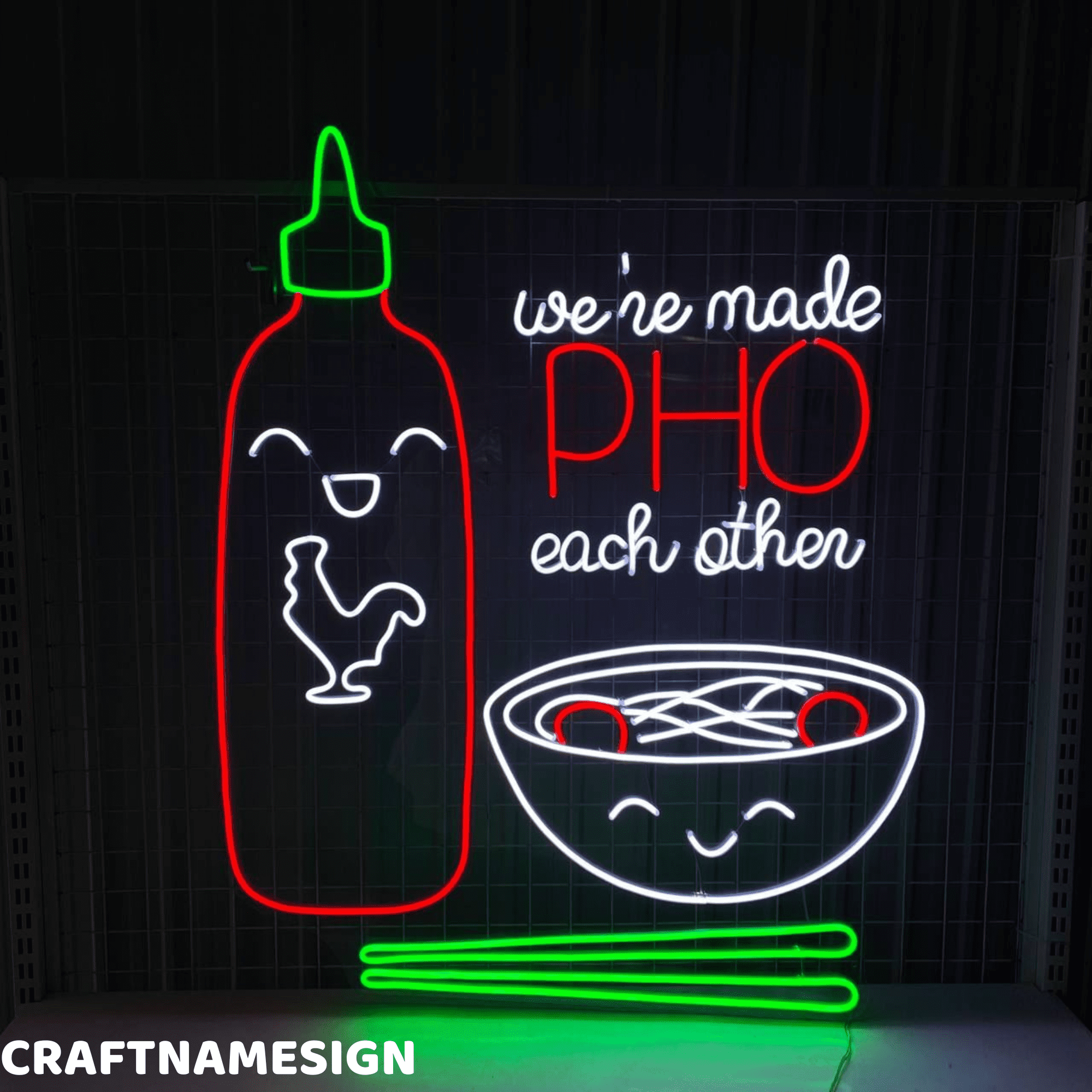Craftnamesign Pho Neon Sign, Vietnamese Food Wall Decor, Restaurant ...