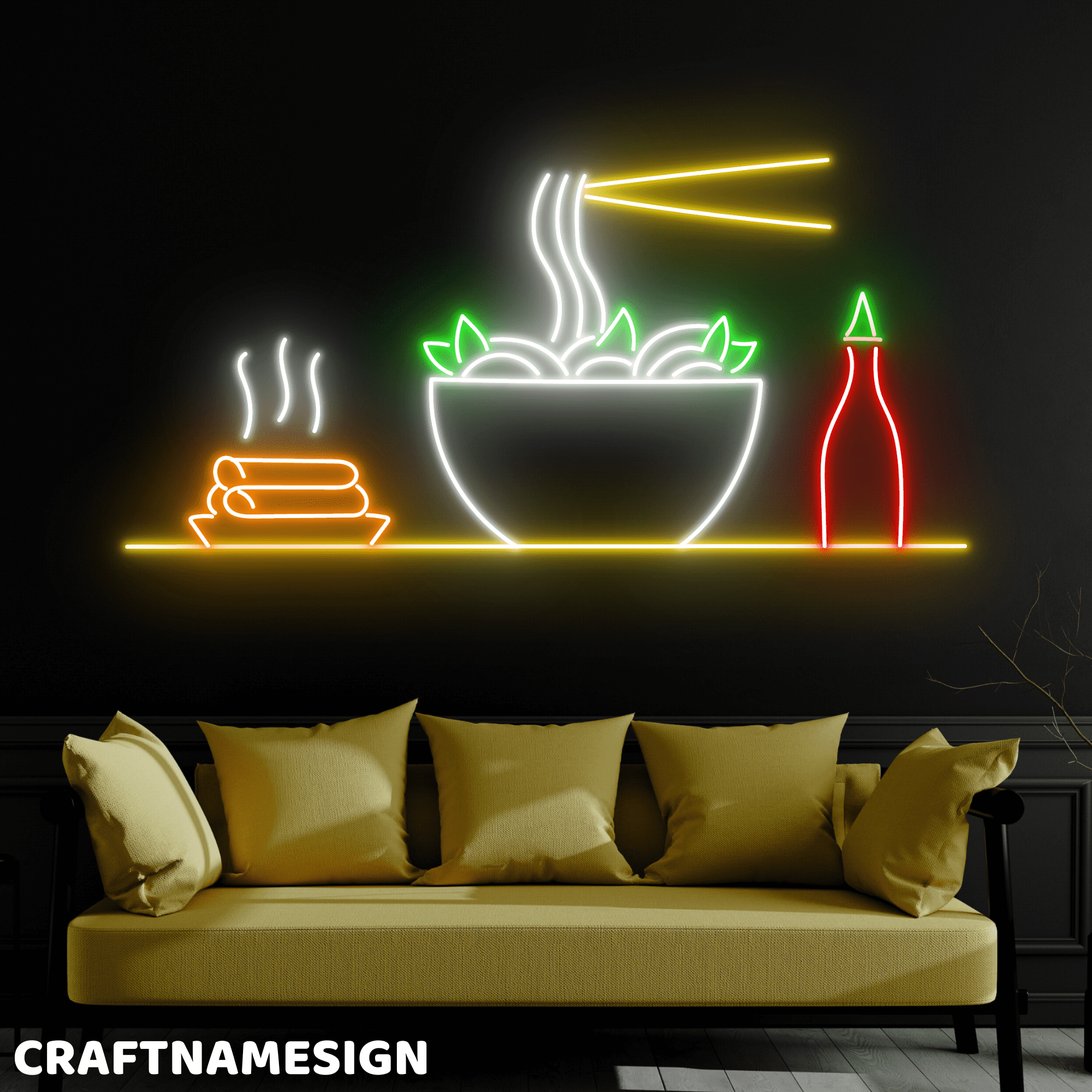 Craftnamesign Pho Neon Sign, Vietnamese Food Wall Sign, Restaurant Wall ...