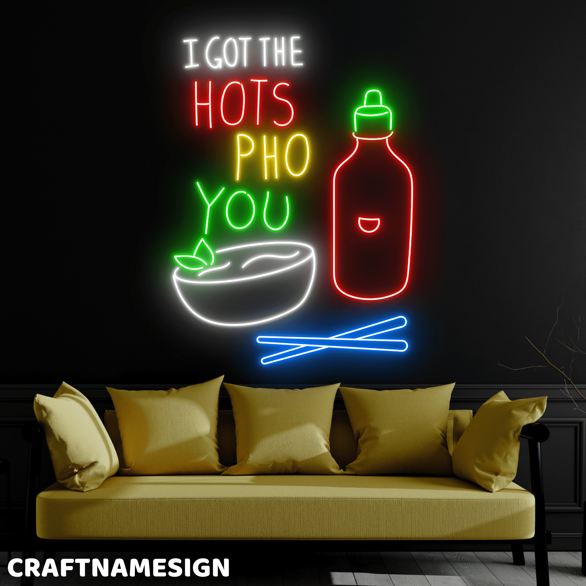 Craftnamesign Pho Noodle Neon Sign, Vietnamese Cuisine Wall Sign ...