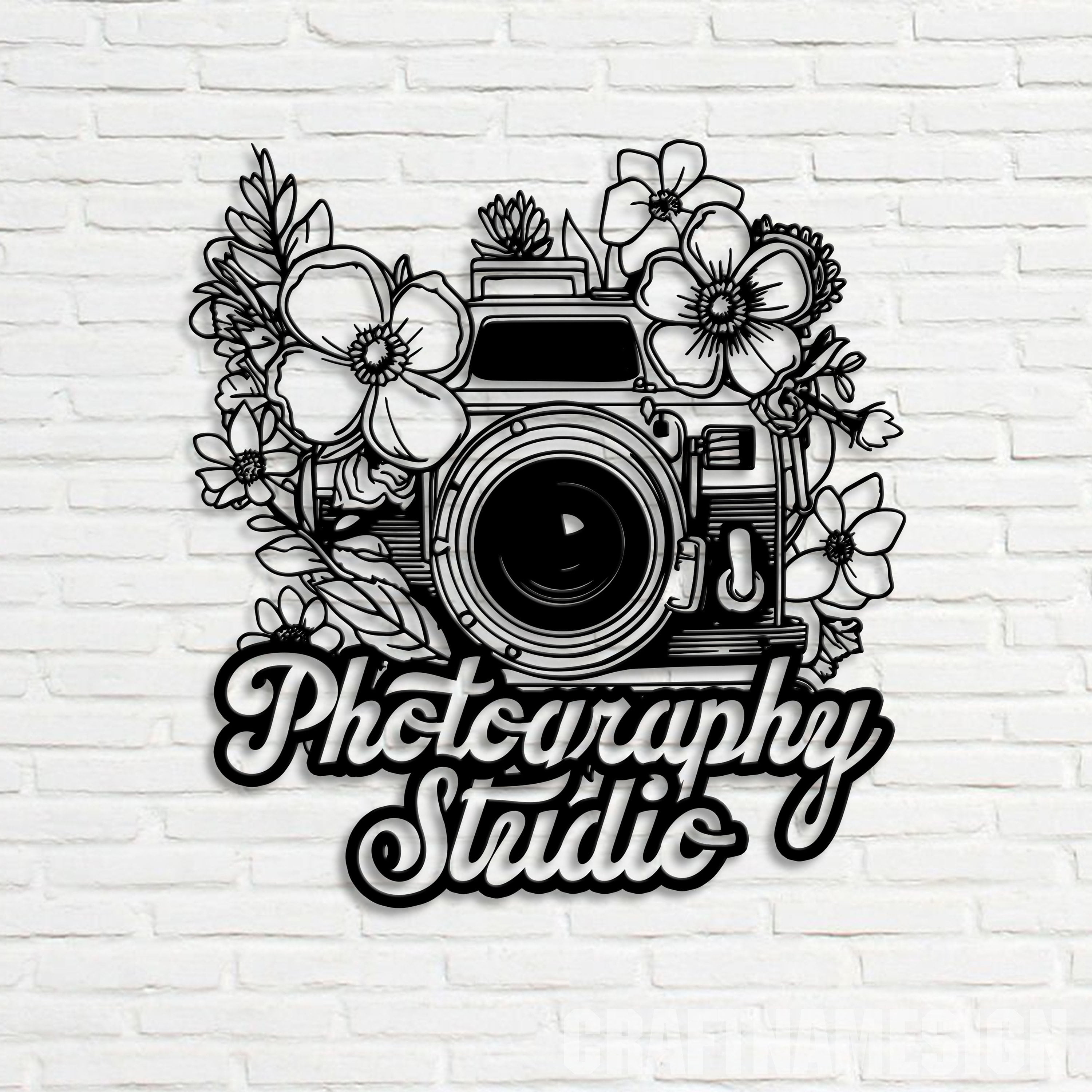 Craftnamesign Photography Studio Metal Wall Art LED Light, Photographer ...