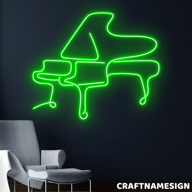 Craftnamesign Piano Neon Sign, Music Room Wall Decor, Piano Live Show ...