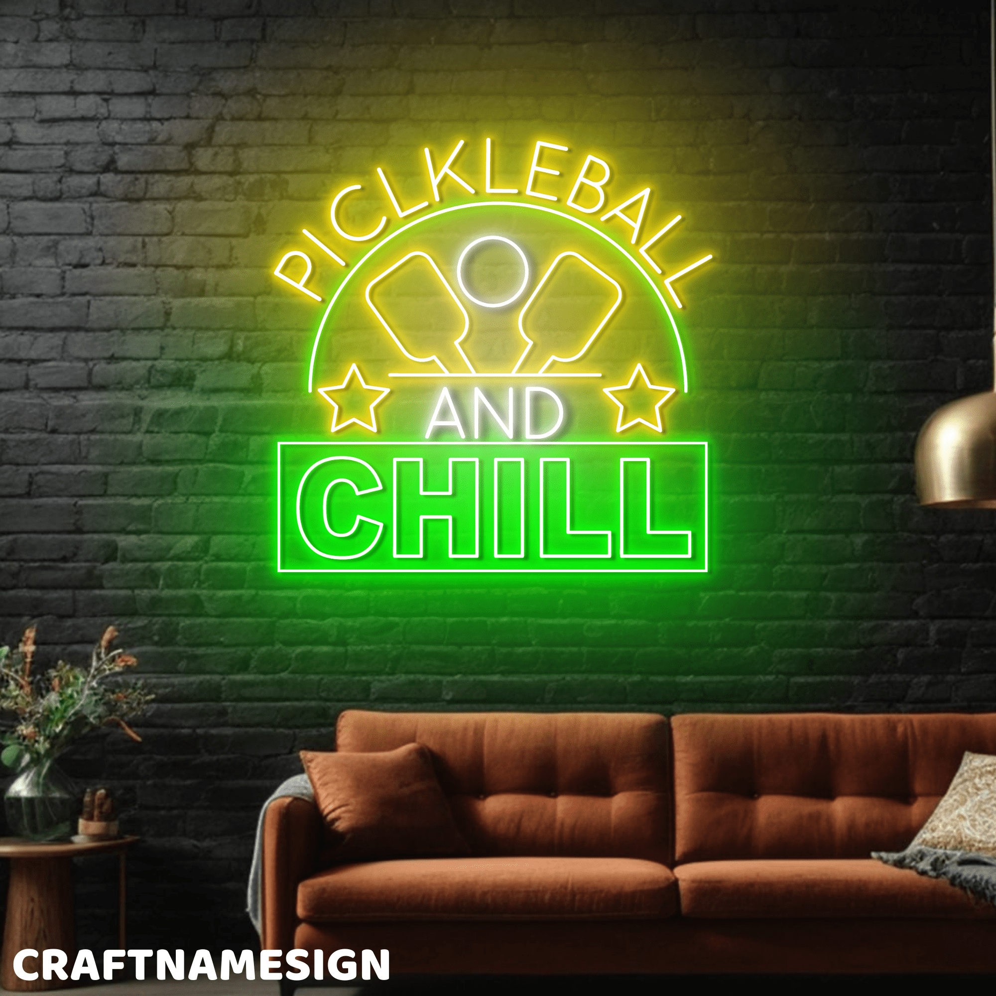 Craftnamesign Pickleball Chill Neon Sign, Pickleball Decor, Pickleball ...