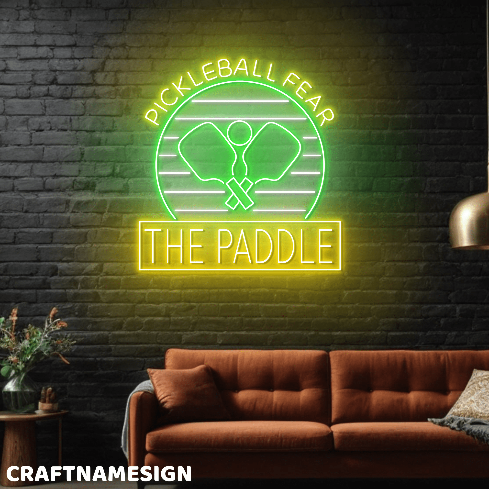 Craftnamesign Pickleball Fear The Paddle Neon Light, Court Sports Wall ...