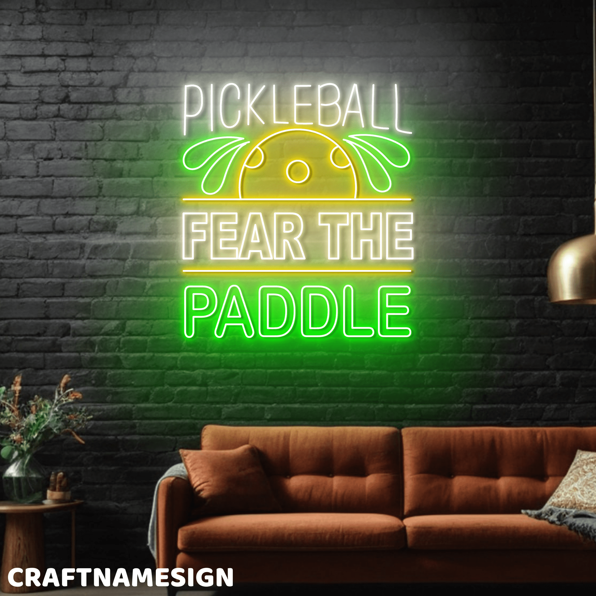 Craftnamesign Pickleball Fear The Paddle Neon Light, Pickleball Club ...