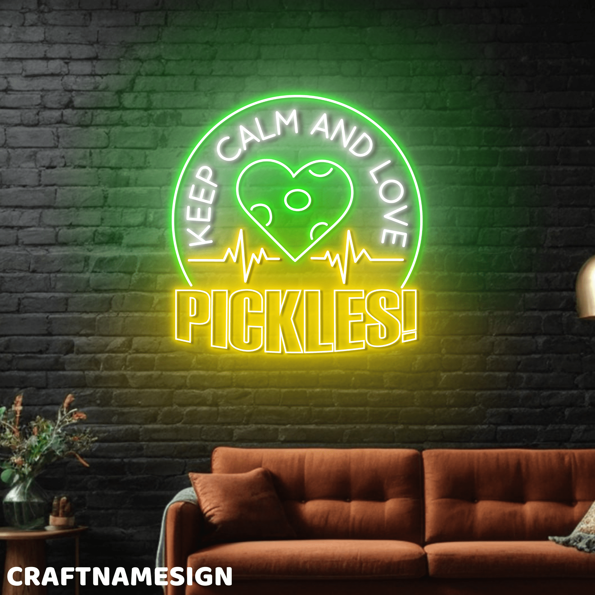 Craftnamesign Pickleball Heartbeat Led Sign, Pickleball Decor ...