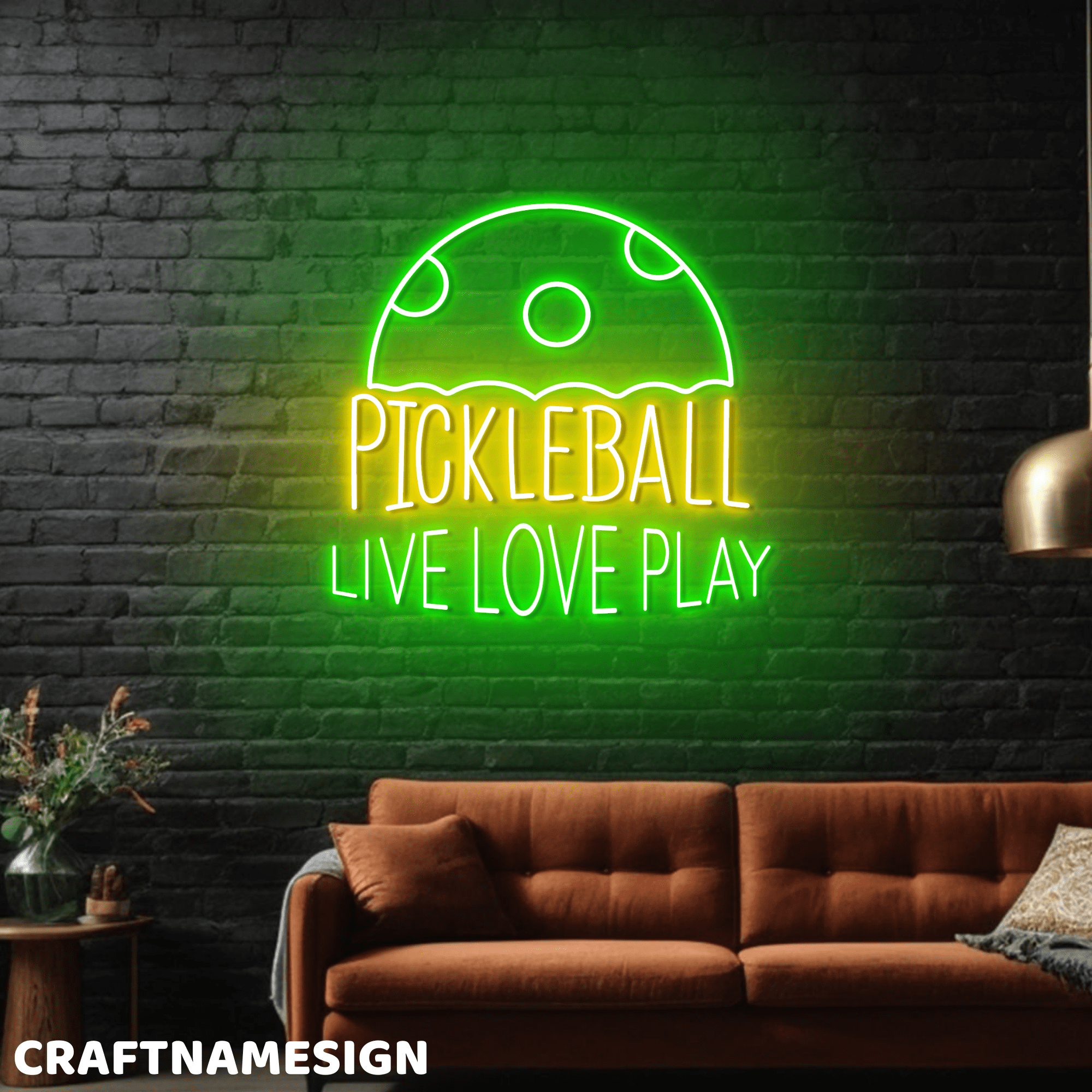 Craftnamesign Pickleball Live Love Play Neon Light, Pickleball Club ...