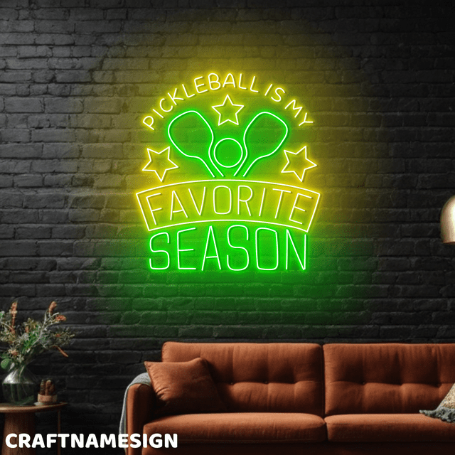 Craftnamesign Pickleball Neon Sign, Pickleball Court Wall Sign ...
