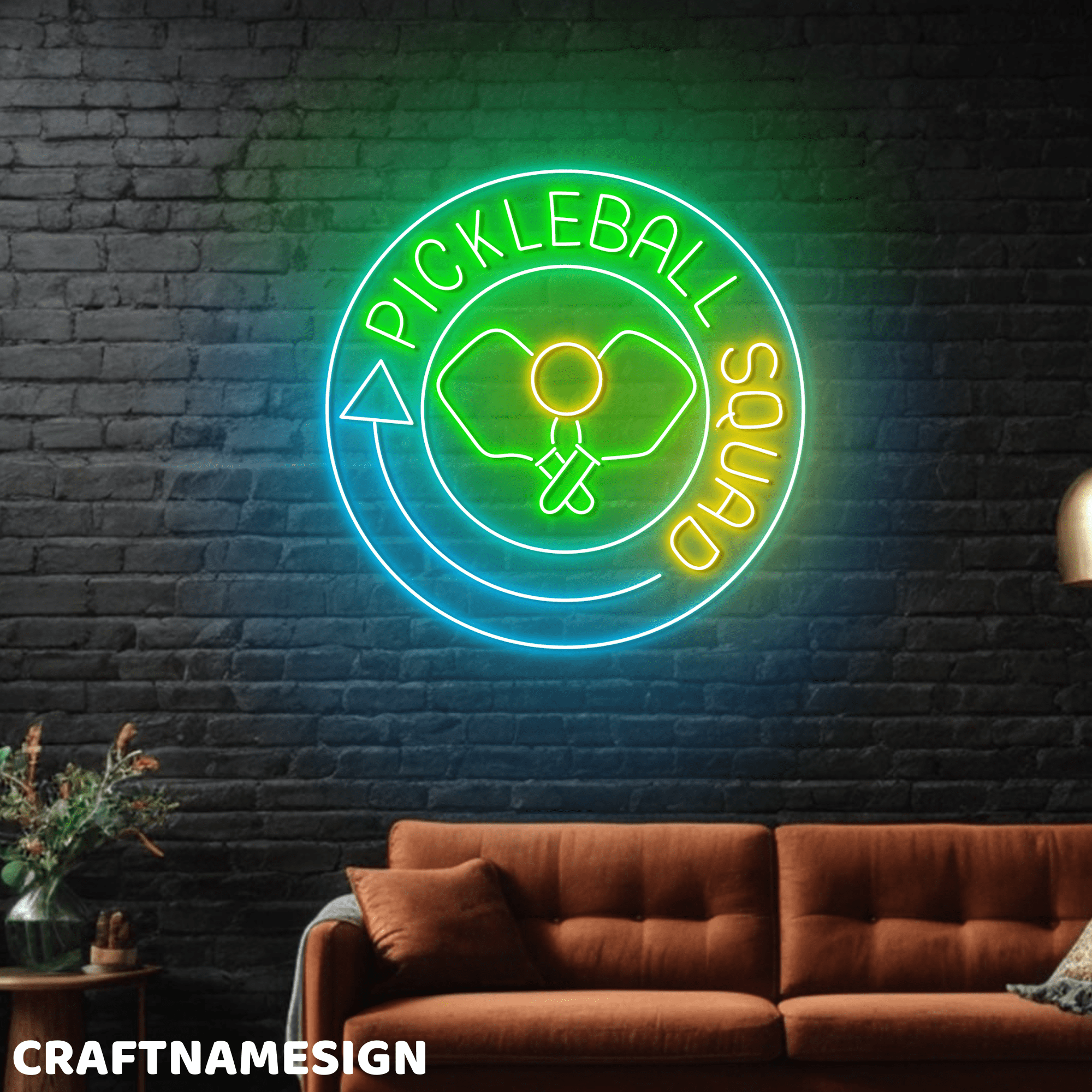 Craftnamesign Pickleball Squad Neon Sign, Pickleball Wall Sign ...