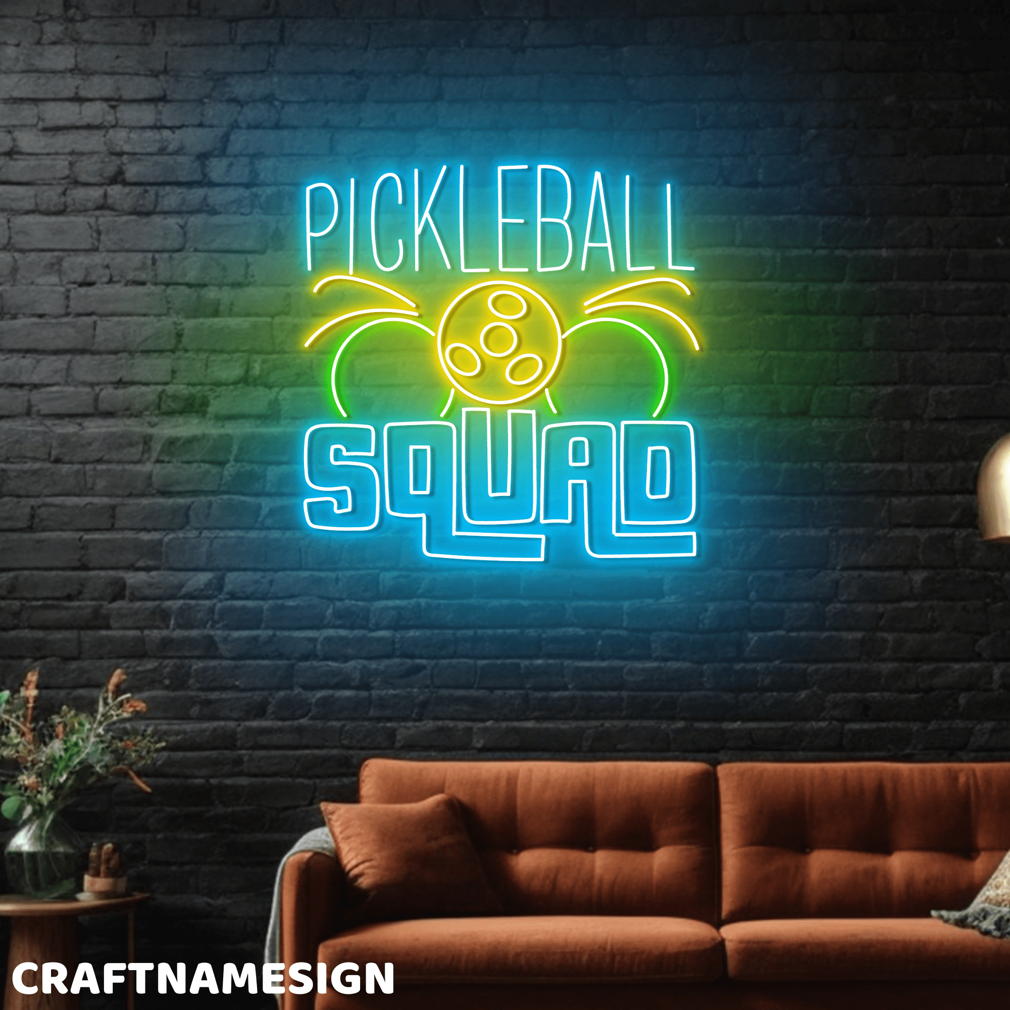 Craftnamesign Pickleball Squad Neon Sign, Pickleball Wall Sign, Open ...