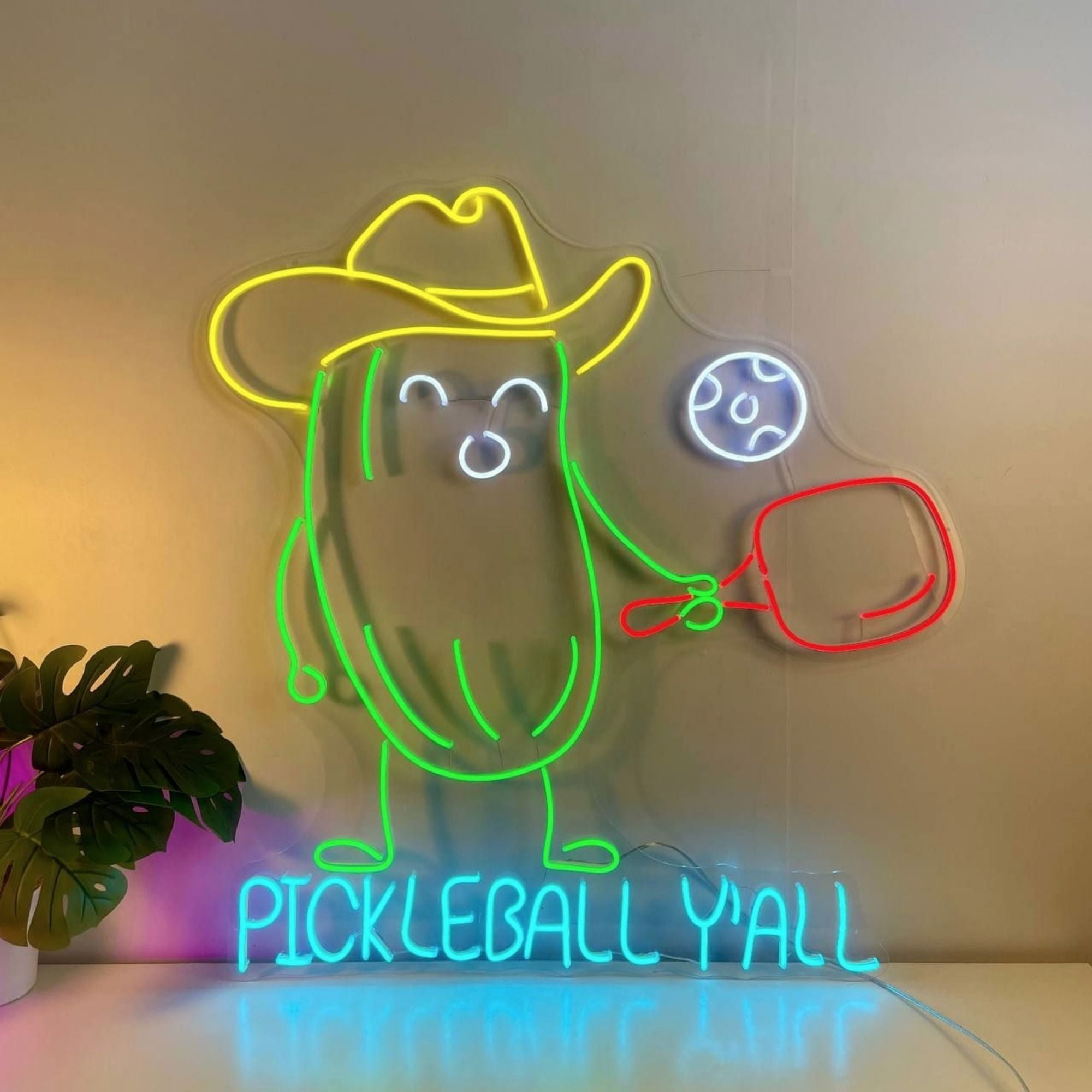 Craftnamesign Pickleball Y'all Neon Light Wall Art, Pickleball Led Sign ...