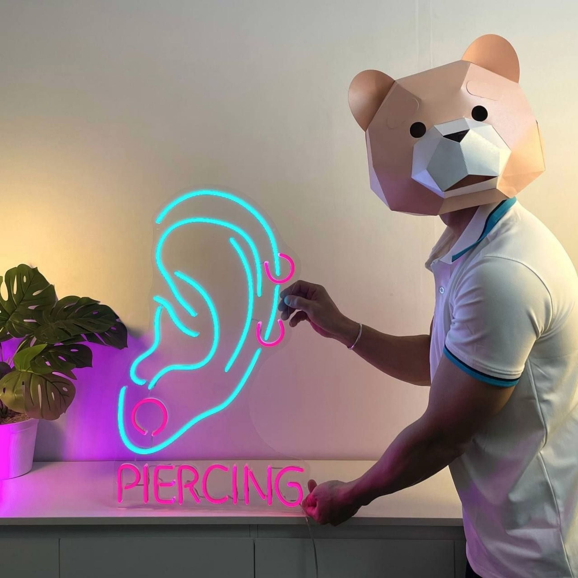 Craftnamesign Piercing Neon Sign Wall Art, Open Led Light Signage For ...