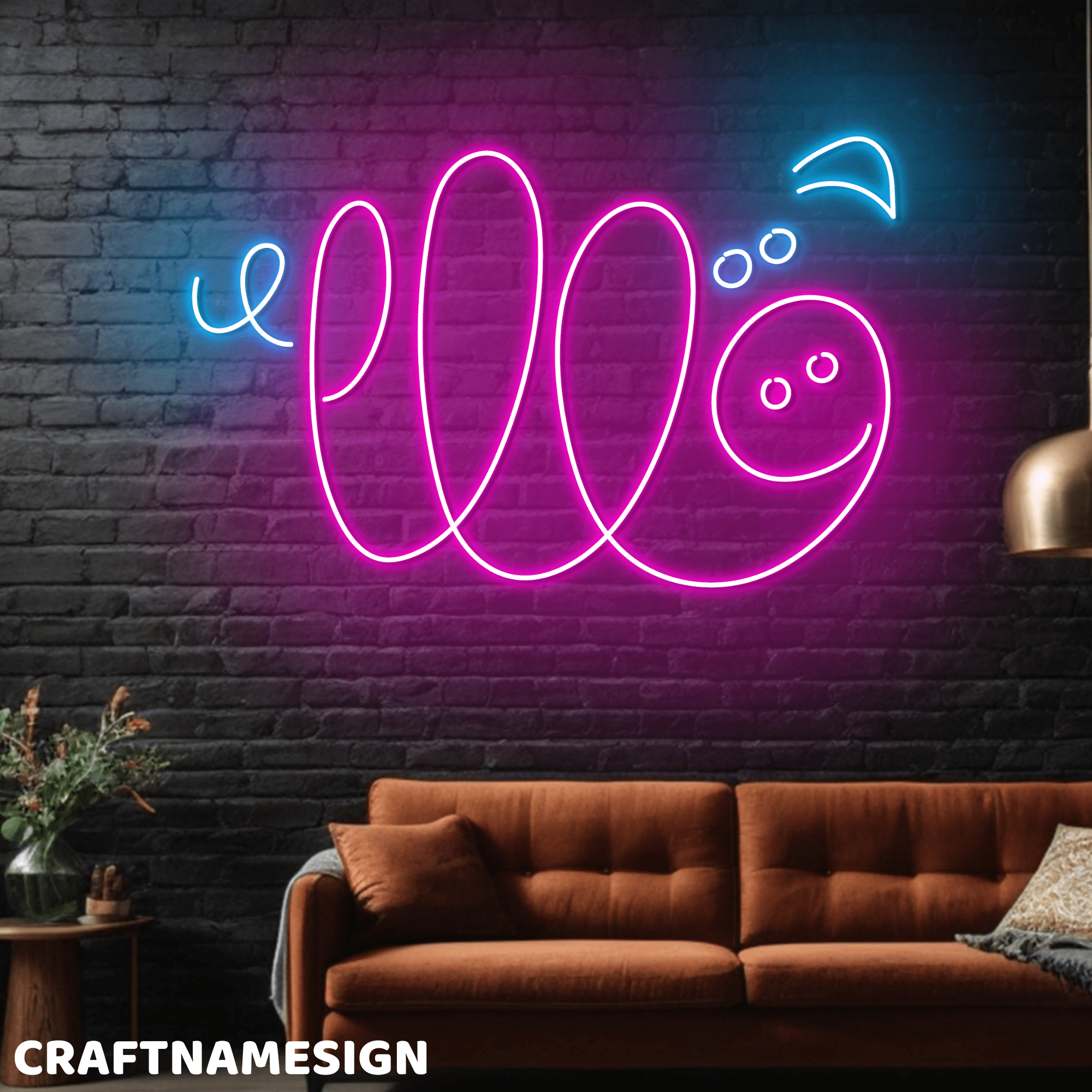 Craftnamesign Pig Line Neon Artwork For Wall Decor, Kids Room LED Wall ...
