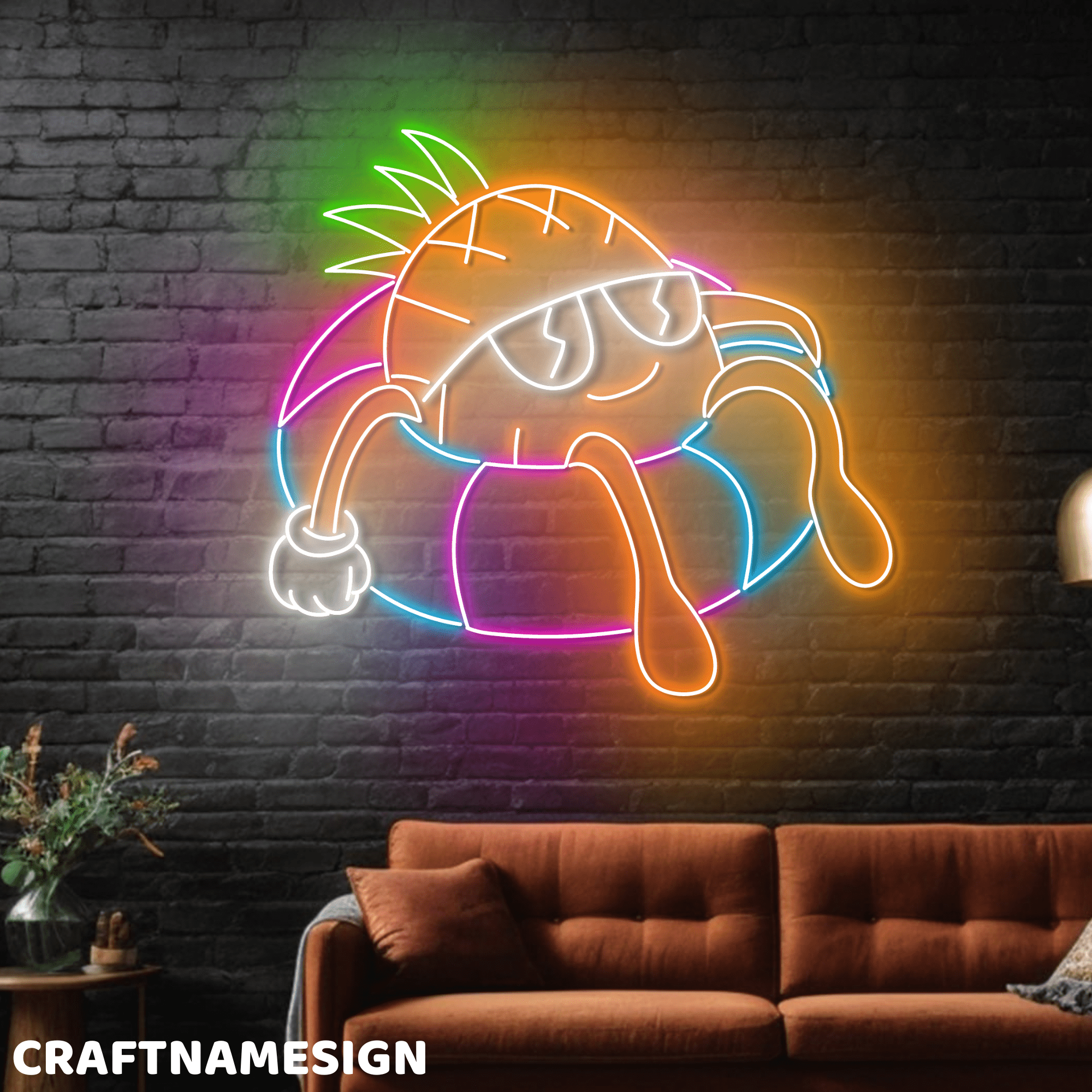 Craftnamesign Pineapple In Float Neon Sign, Pool Wall Sign, Kids Zone ...