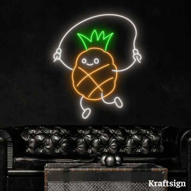 Craftnamesign Pineapple Jump Rope Neon Sign,Kid Room Decor,Fruit Shop ...