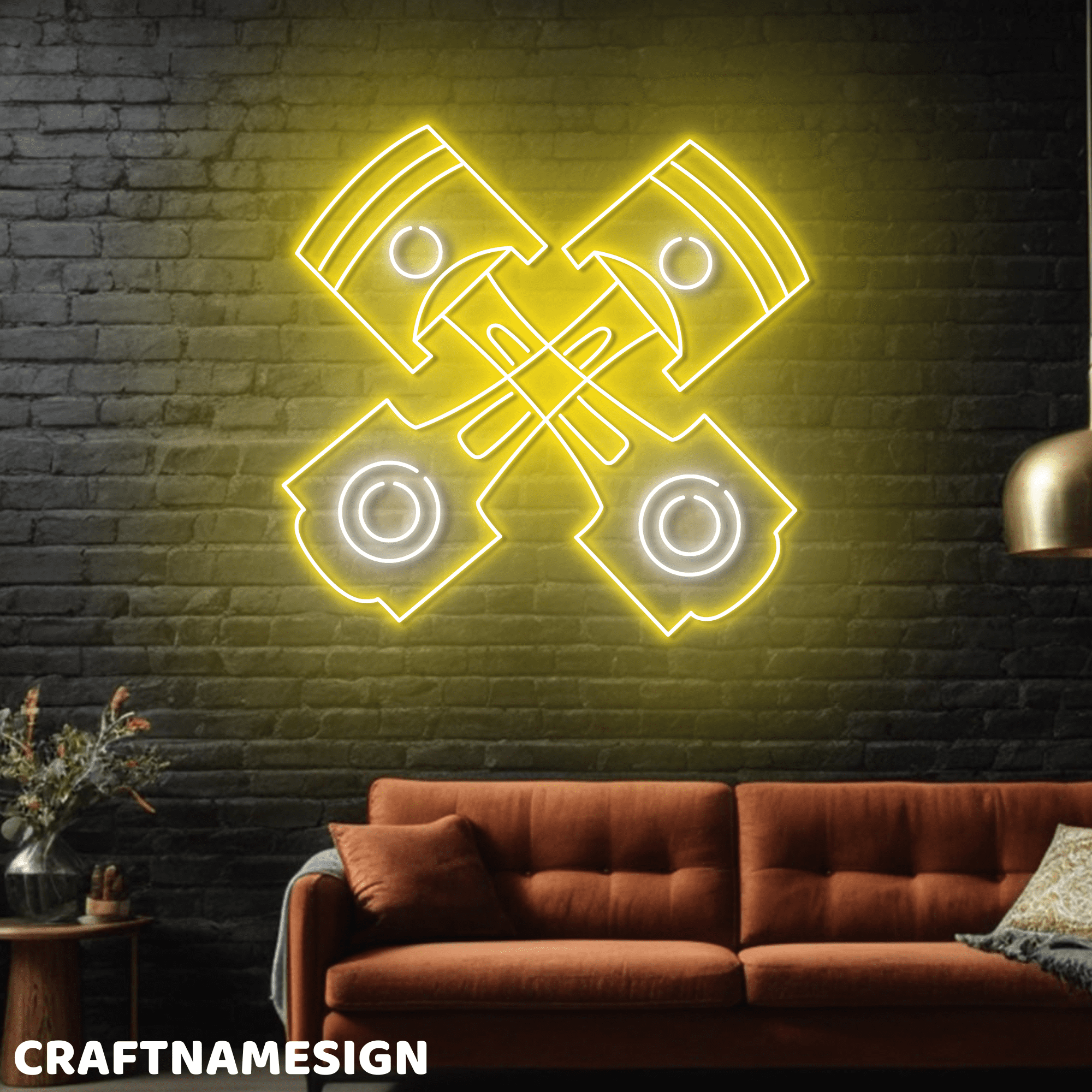 Craftnamesign Piston Neon Light, Engine Repair Services Decor, Car ...