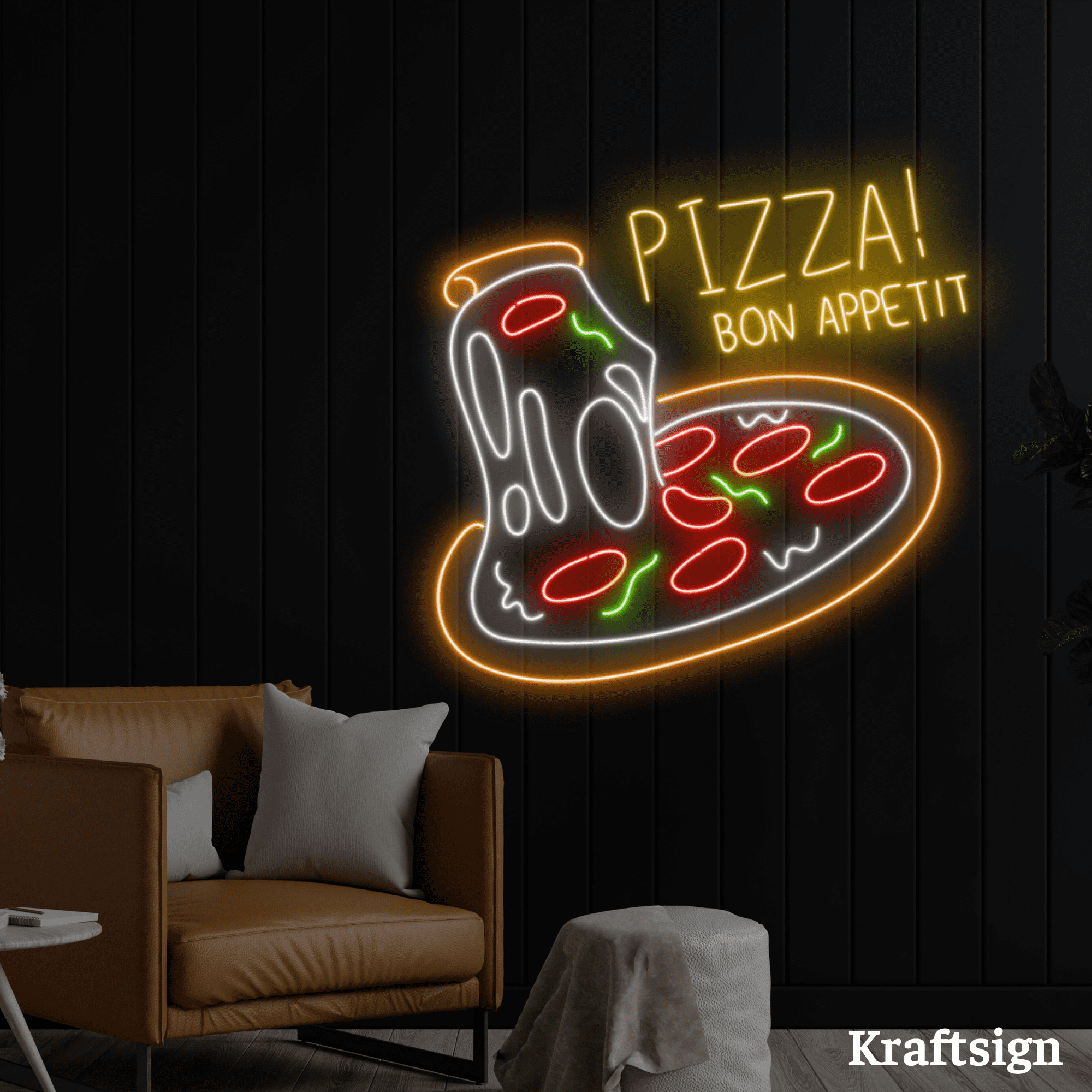 Craftnamesign Pizza Bon Appetit Neon Sign, Pizza Italian Restaurant ...