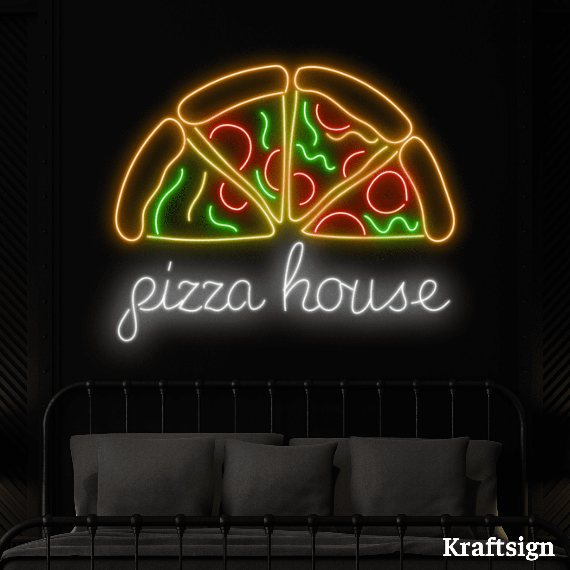 Craftnamesign Pizza House Neon Sign, Pizza Restaurant Decor, Pizza ...