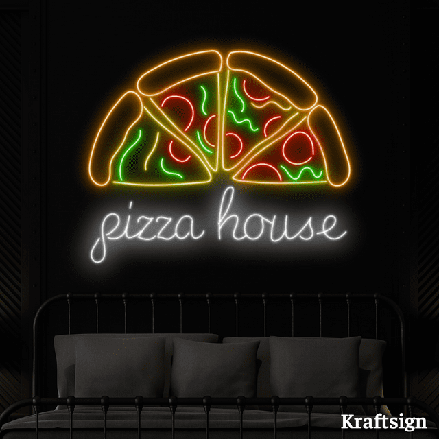 Craftnamesign Pizza House Neon Sign, Pizza Restaurant Decor, Pizza ...