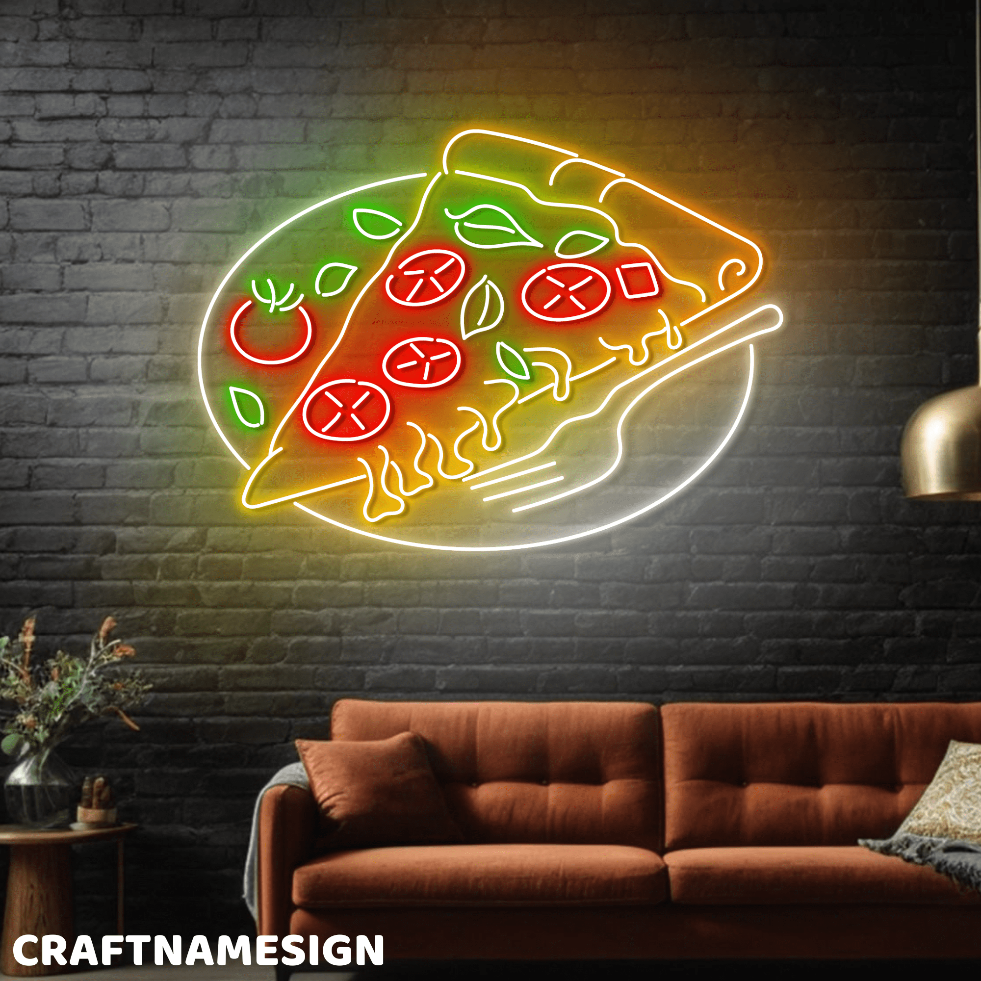 Craftnamesign Pizza Neon Light, Pizza Store Wall Decor, Italian ...