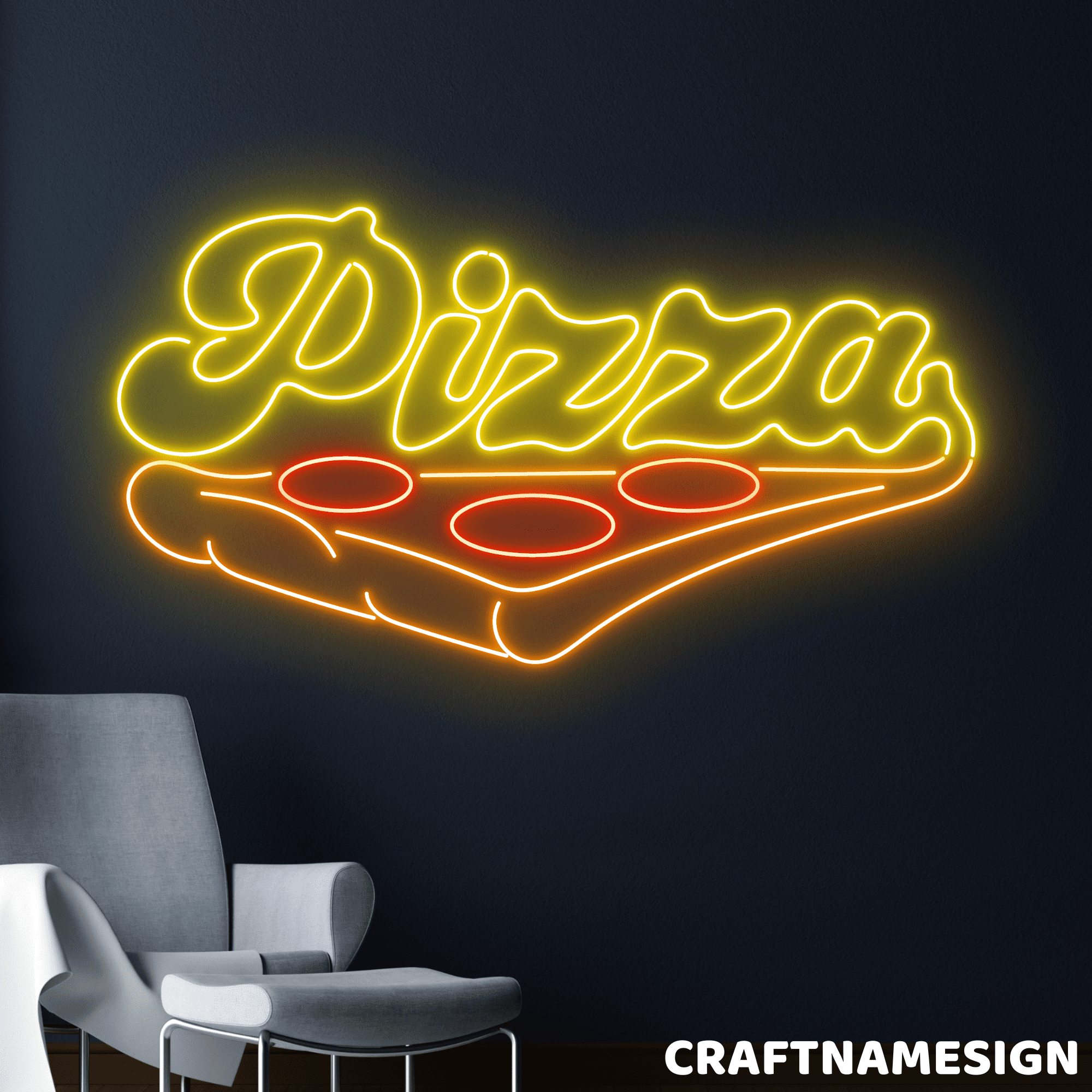 Craftnamesign Pizza Neon Sign, Italian Restaurant Wall Decor, Kitchen ...