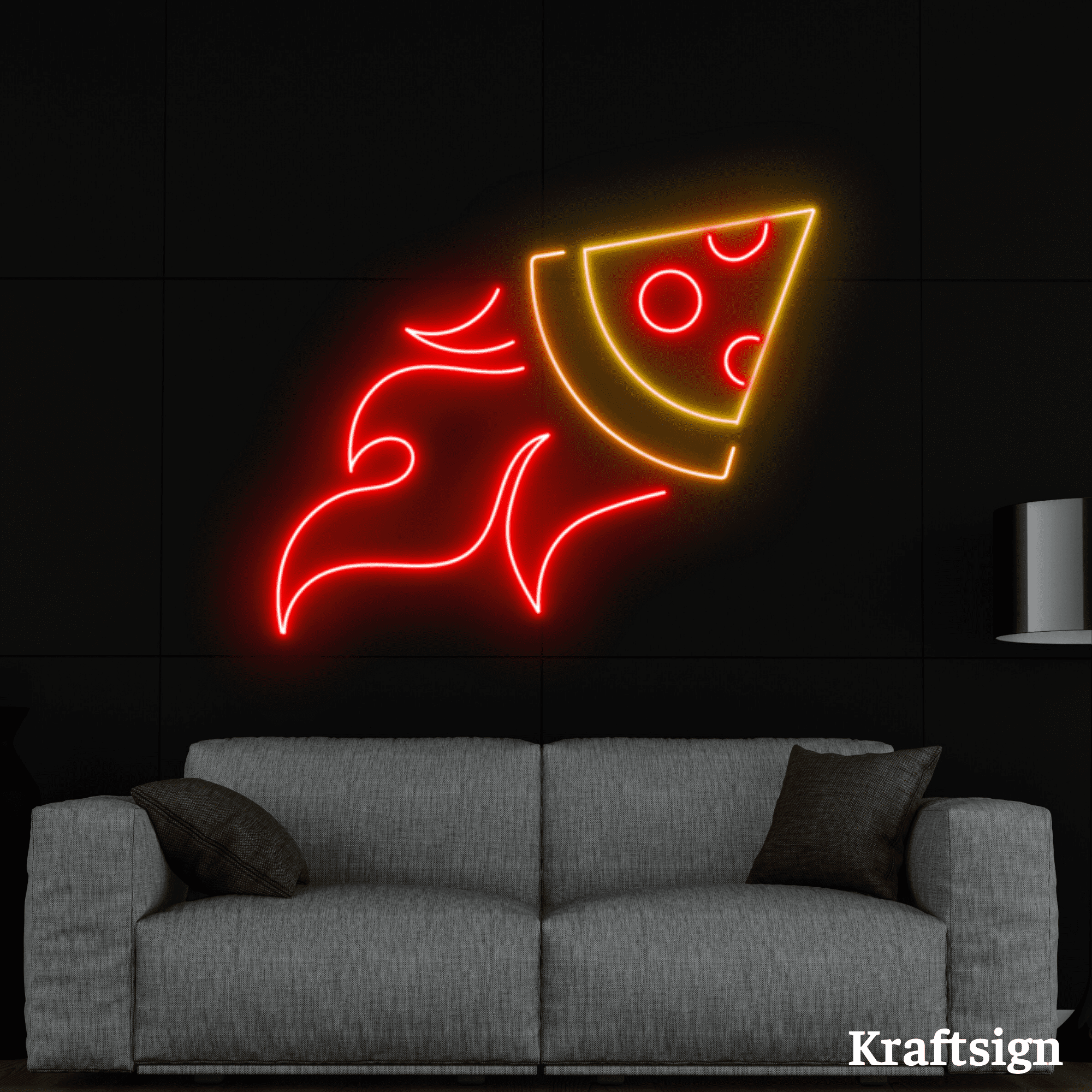 Craftnamesign Pizza Rocket Neon Sign, Pizza Shop LED Sign, Pizza Decor ...