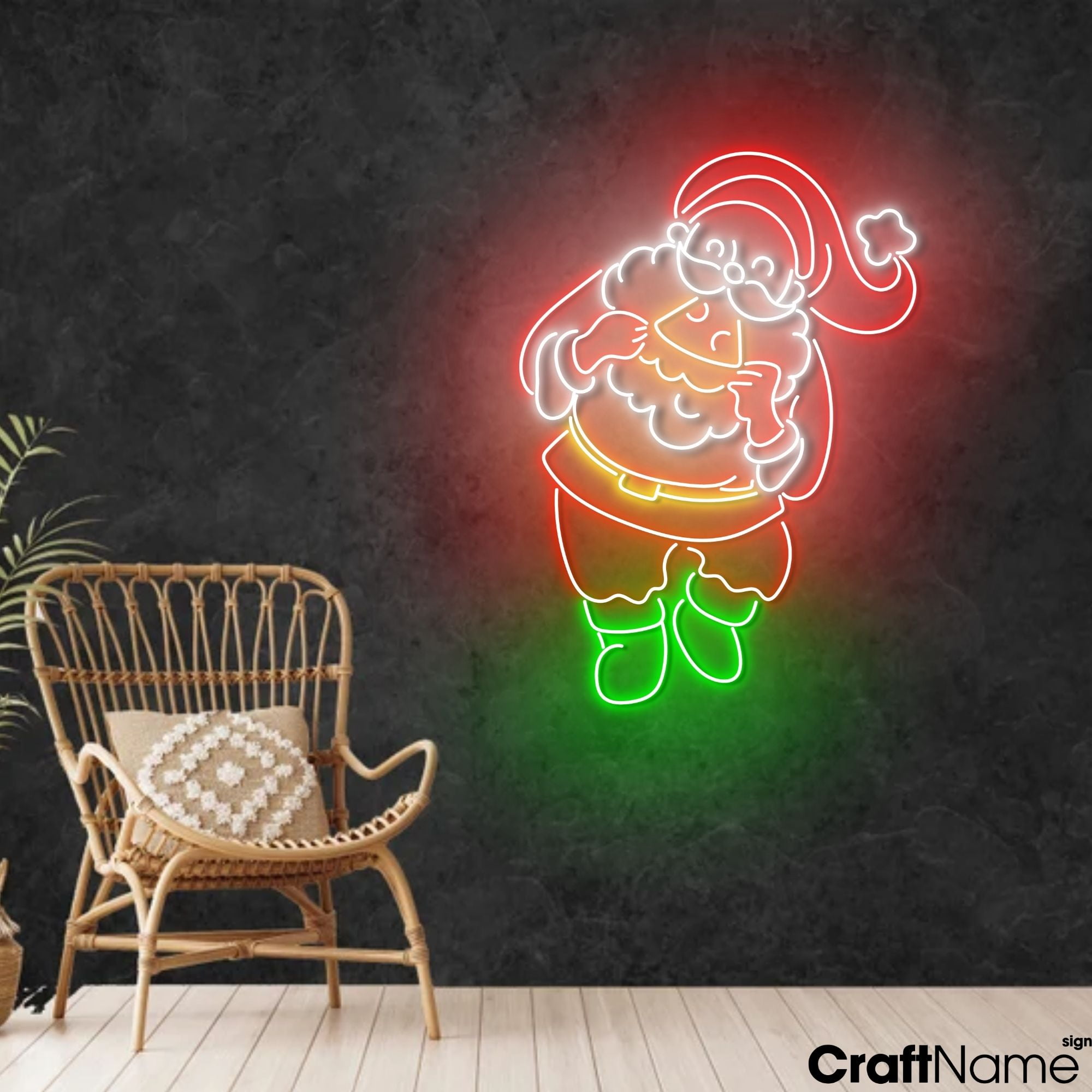 Craftnamesign Pizza Santa Neon Light, Pizza Store LED Sign, Christmas ...