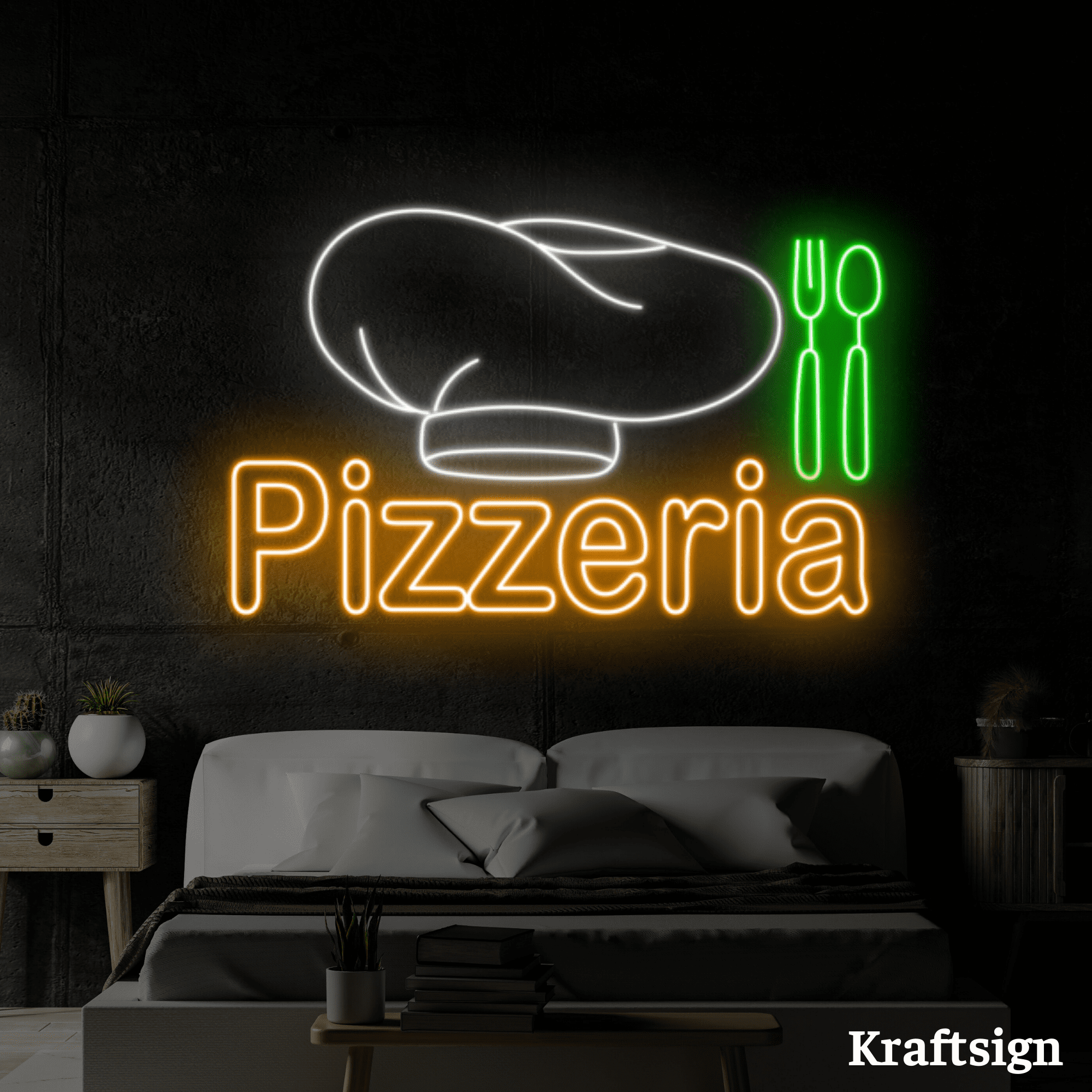 Craftnamesign Pizzeria Neon Signs, Pizza Restaurant Decor, Kitchen ...