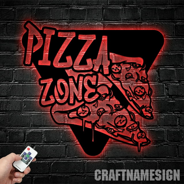 Craftnamesign Pizzeria Sign, Pizza Metal Sign, Kitchen Decor, Pizza ...