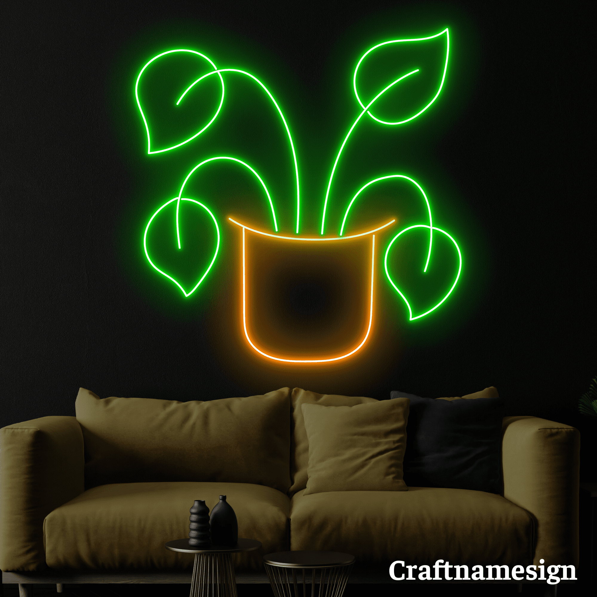 Craftnamesign Plant Pot Neon Sign for Farmhouse Bedroom Living Room ...