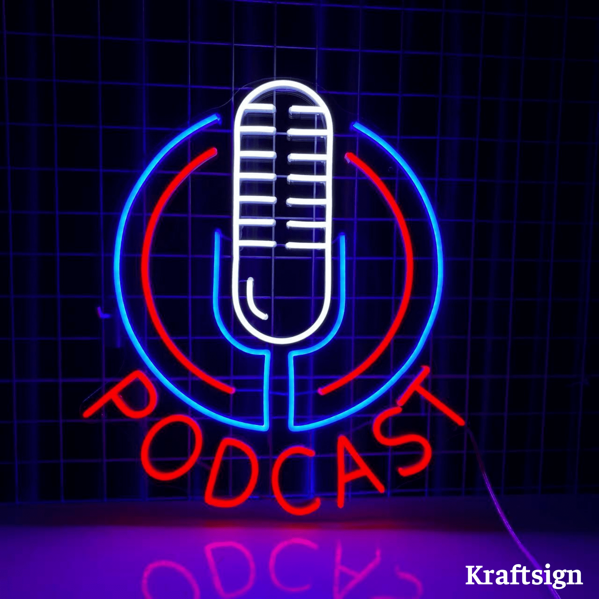 Craftnamesign Podcast Neon Sign, Podcast LED Sign, Record Studios Decor - Walmart.com