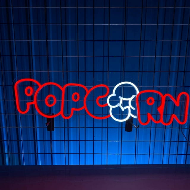 Craftnamesign Popcorn Neon Sign, Cinema LED Sign, Popcorn Shop ...