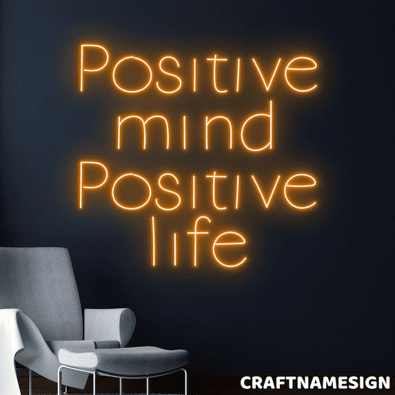 Craftnamesign Positive Mind Neon Sign, Business Wall Art, Inspirational ...