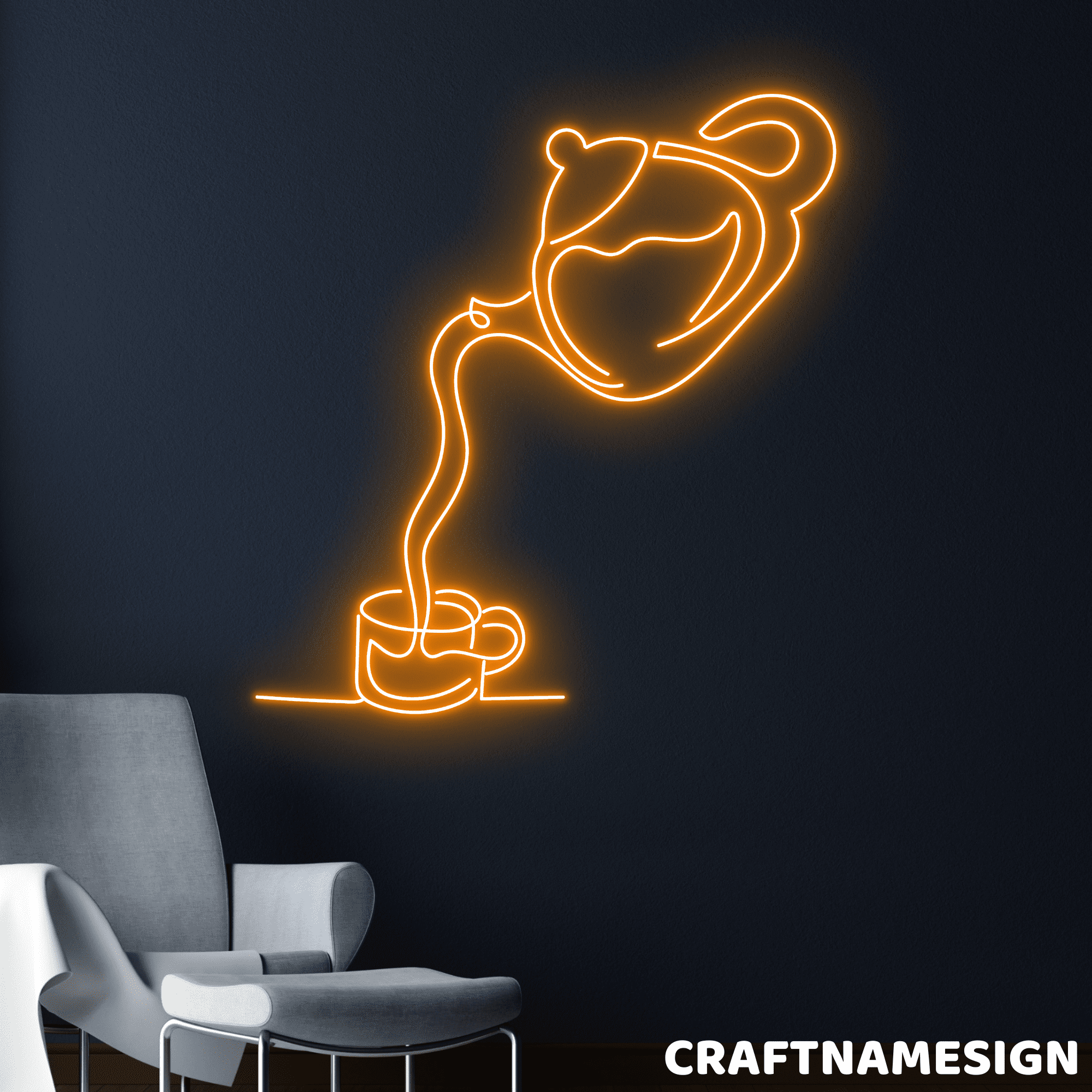 Craftnamesign Pouring Tea Neon Sign, Tea Time Wall Decor, Tea Shop Wall ...
