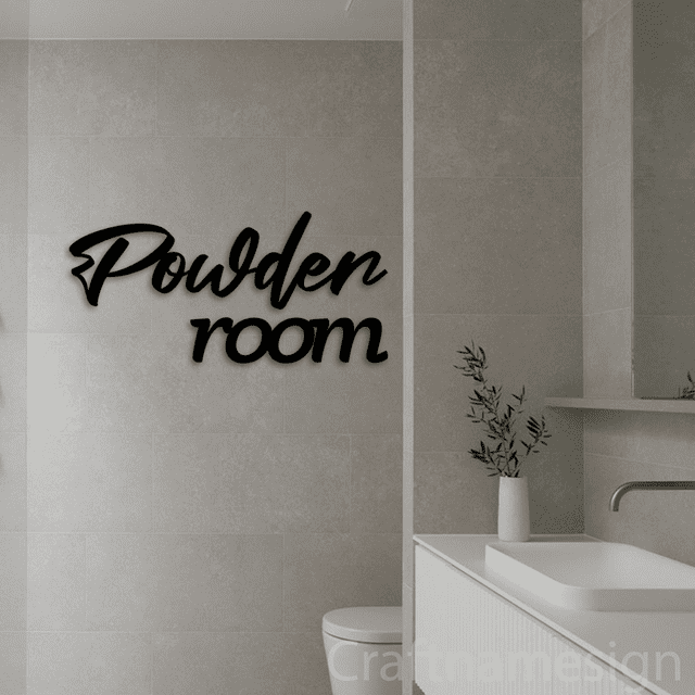 Craftnamesign Powder Room Metal Wall Art, Bathroom Wall Decor, Funny ...