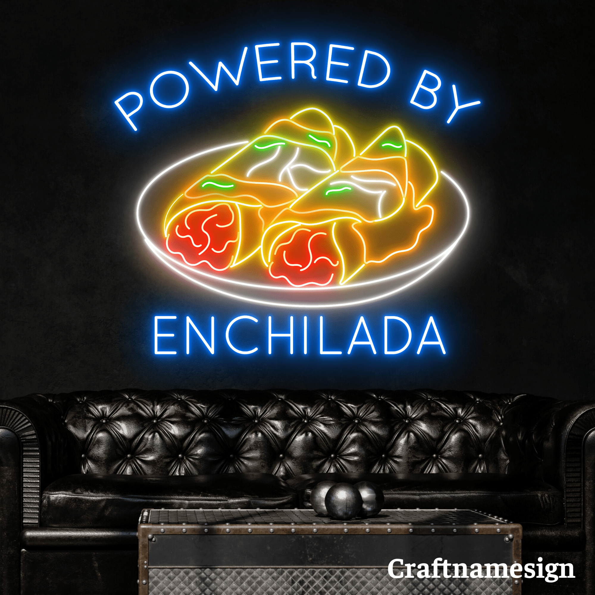 Craftnamesign Powered By Enchilada Neon Sign for Mexican Food ...