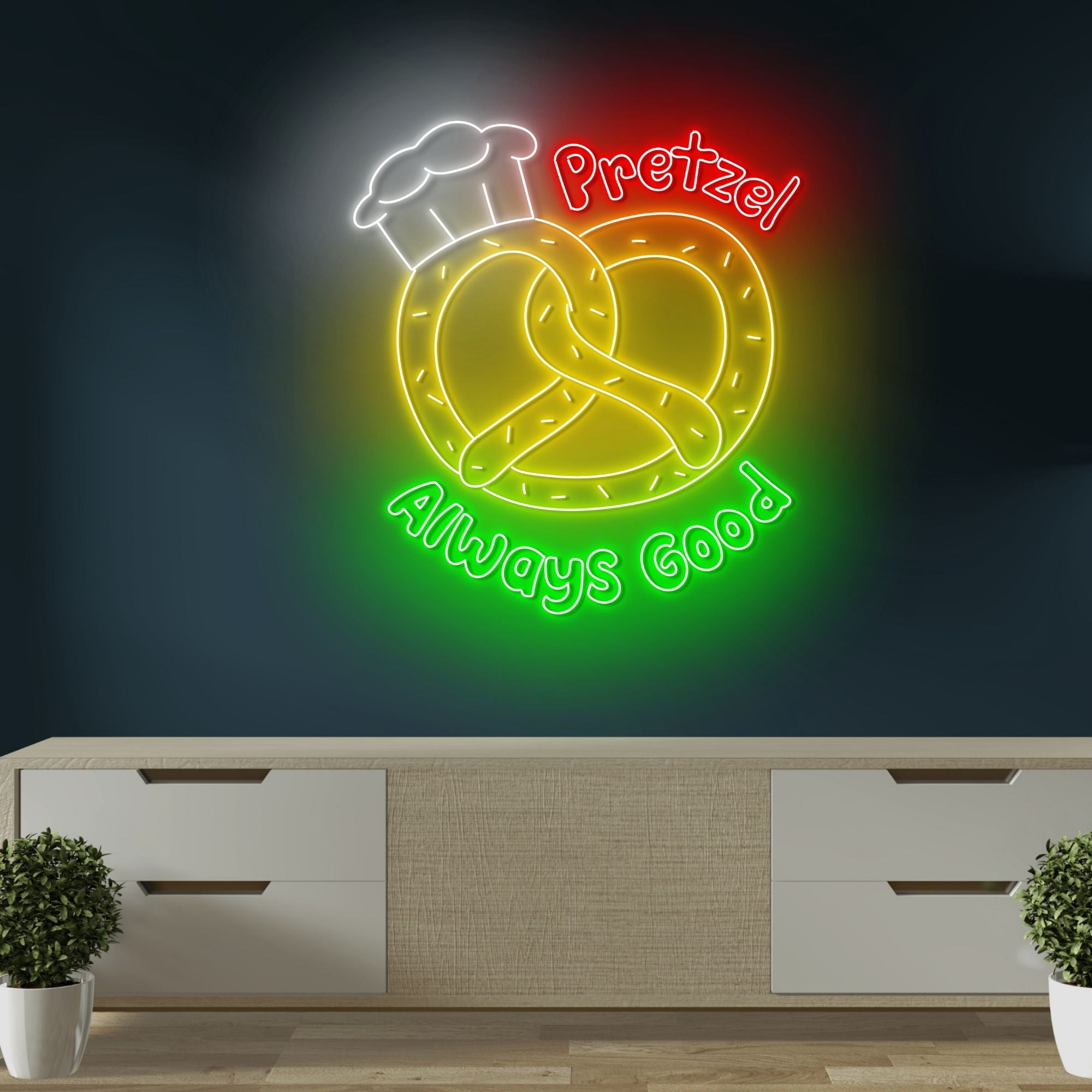 Craftnamesign Pretzel Always Good Neon Sign, Pretzel LED Sign, Pretzel ...
