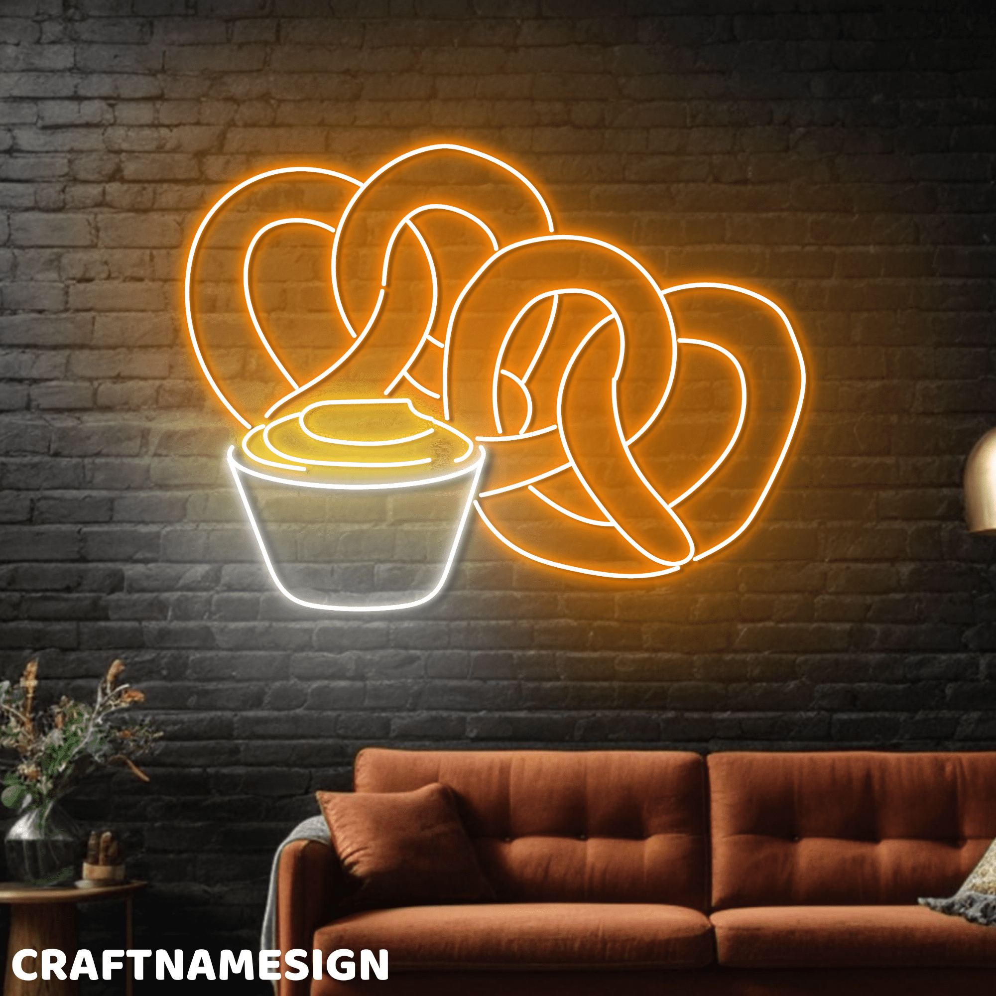 Craftnamesign Pretzel Neon Sign, Restaurant Wall Art, Bakery Wall Decor ...