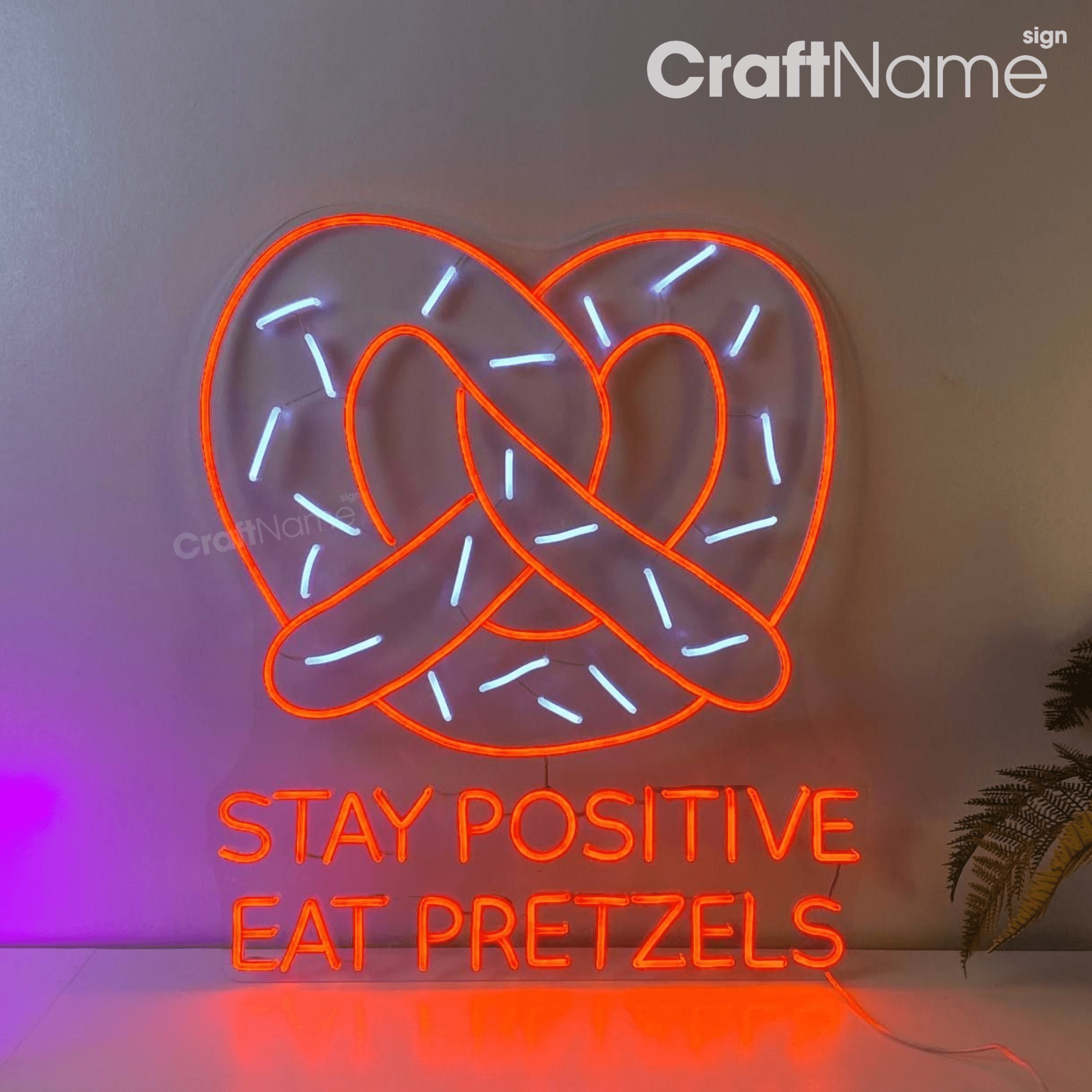 Craftnamesign Pretzels Led Light for Pretzel Store Decor, Bakery Wall ...